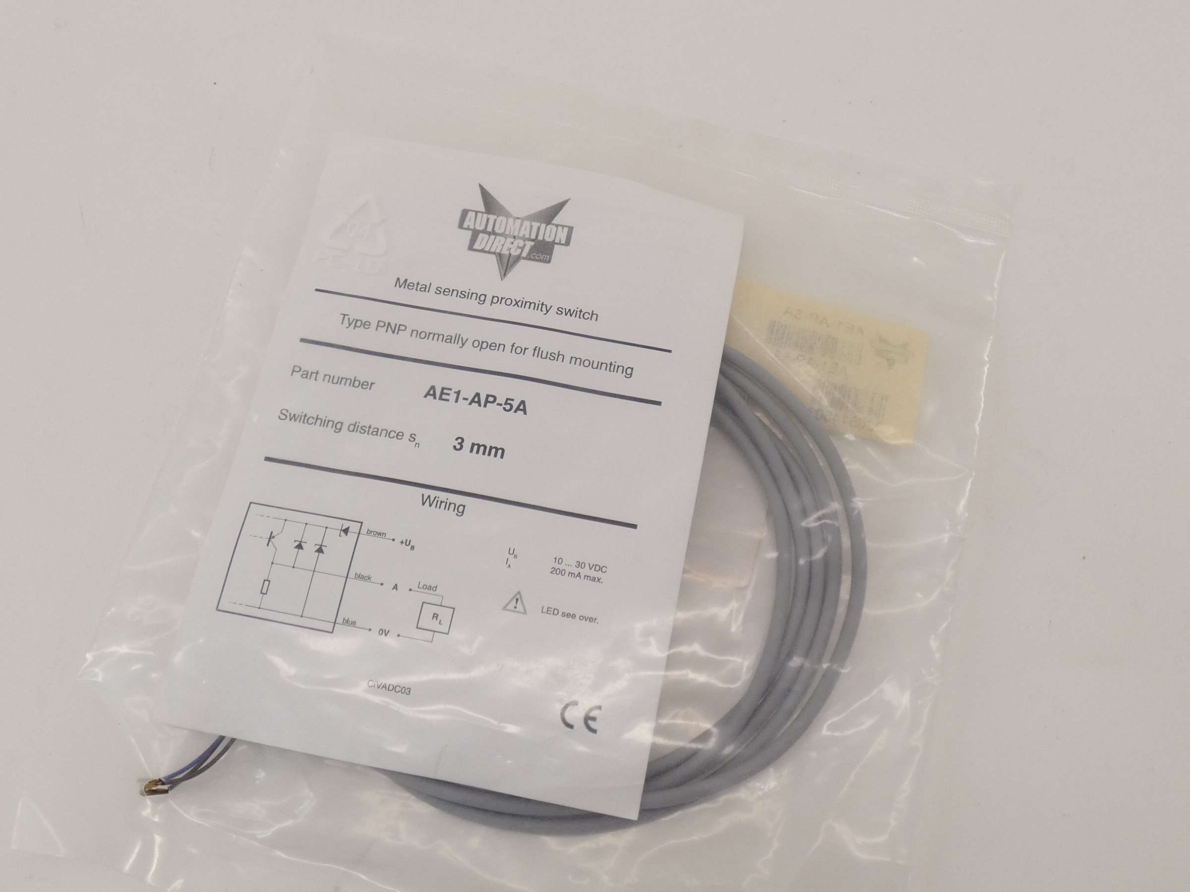 Automation Direct AE1-AP-5A Inductive Proximity Detector Sensing – GPM ...