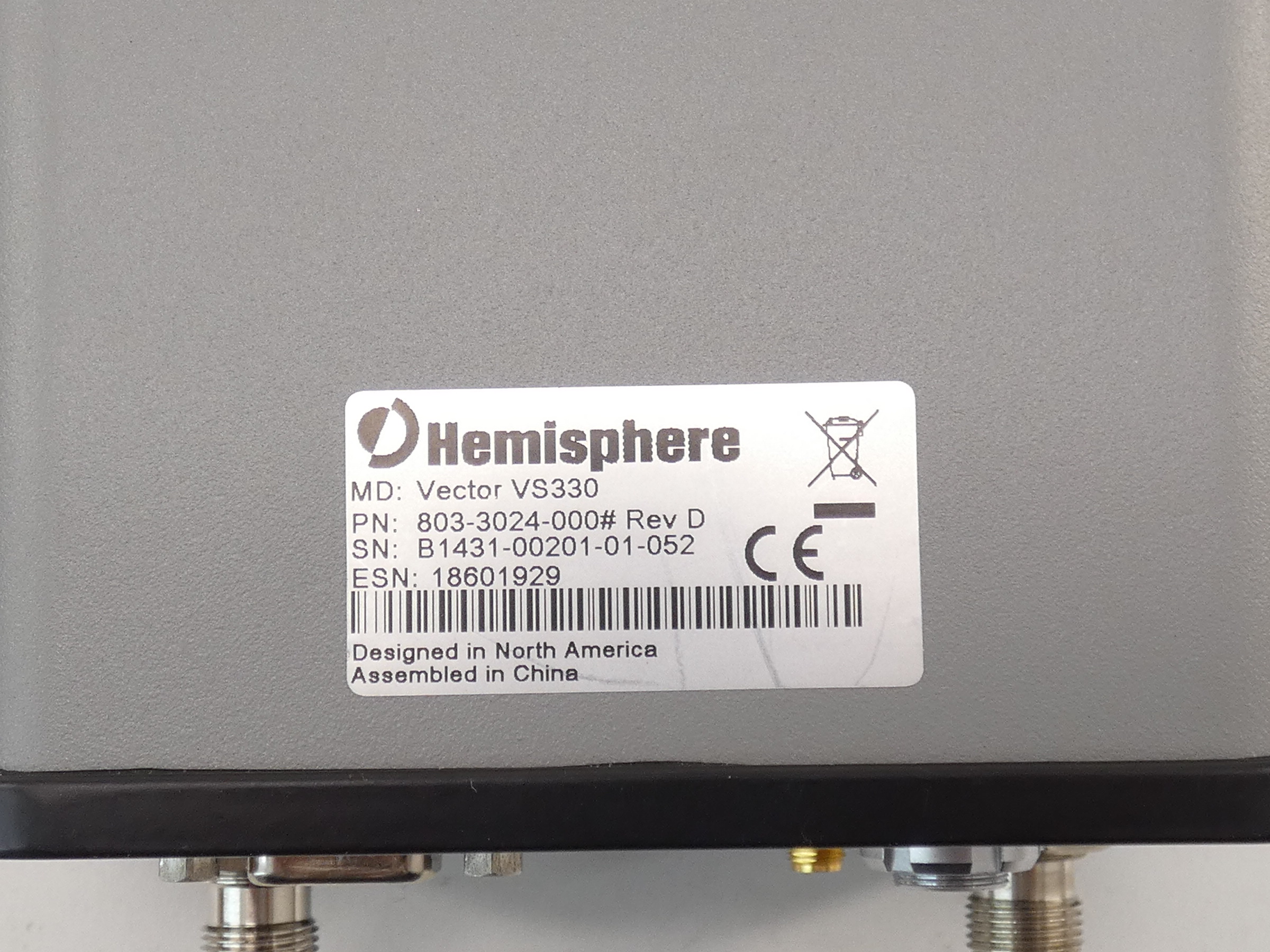Hemisphere GPS Vector VS330 GNSS Heading and Positioning Receiver – GPM ...