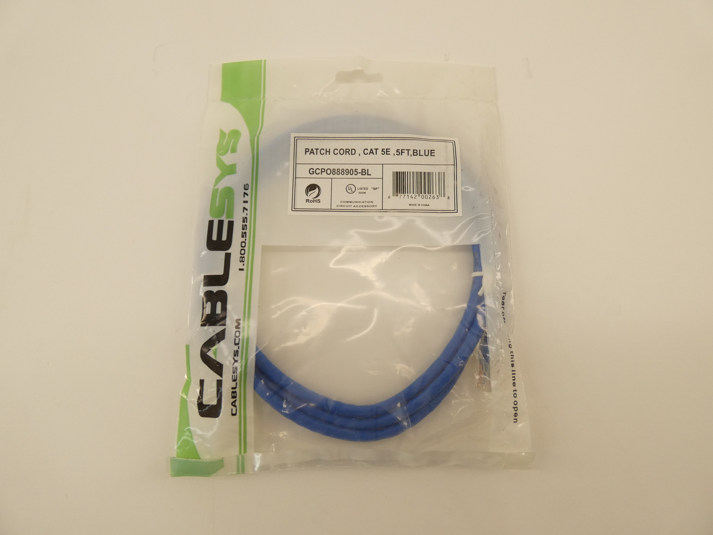 *Lot of 3* Cablesys GCPO888905-BL Patch Cord Blue 5FT Cat5E – GPM Surplus