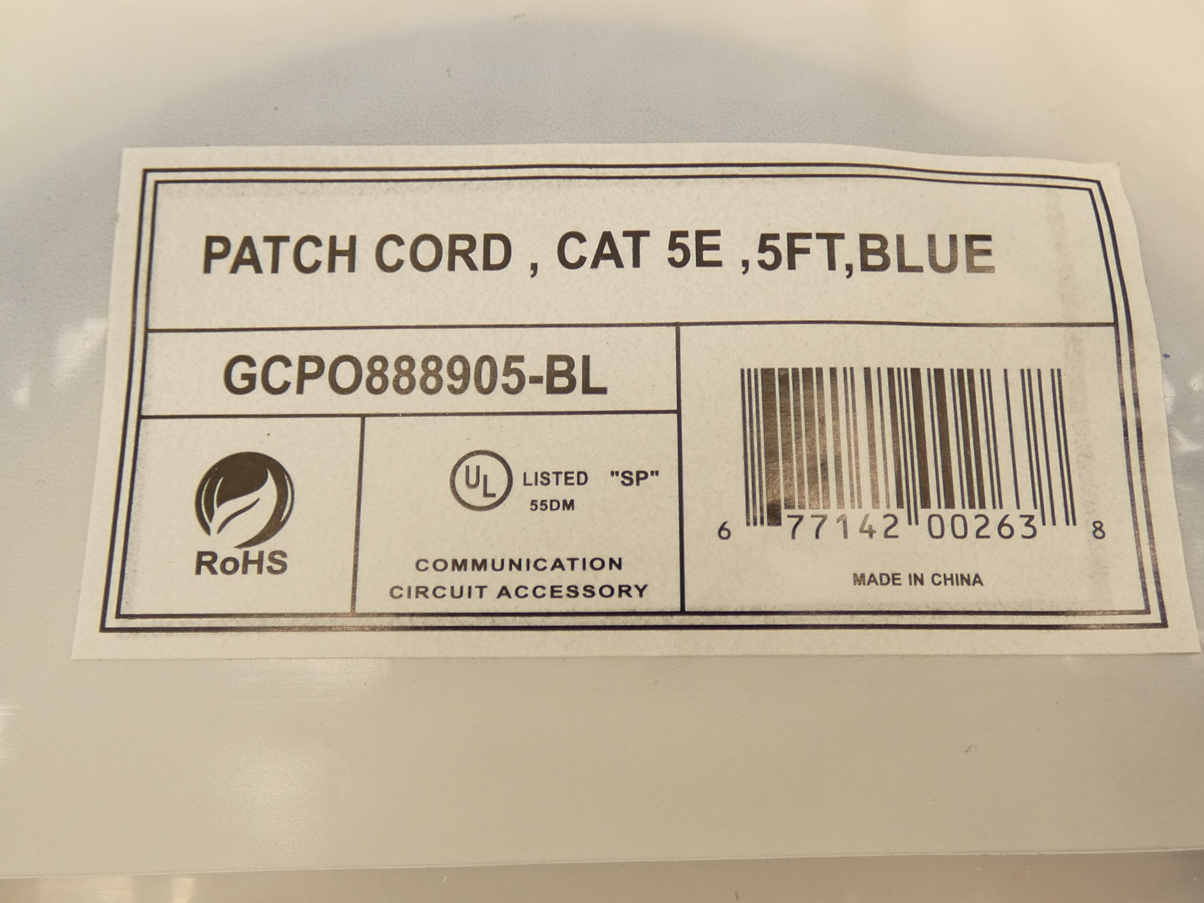 *Lot of 3* Cablesys GCPO888905-BL Patch Cord Blue 5FT Cat5E – GPM Surplus