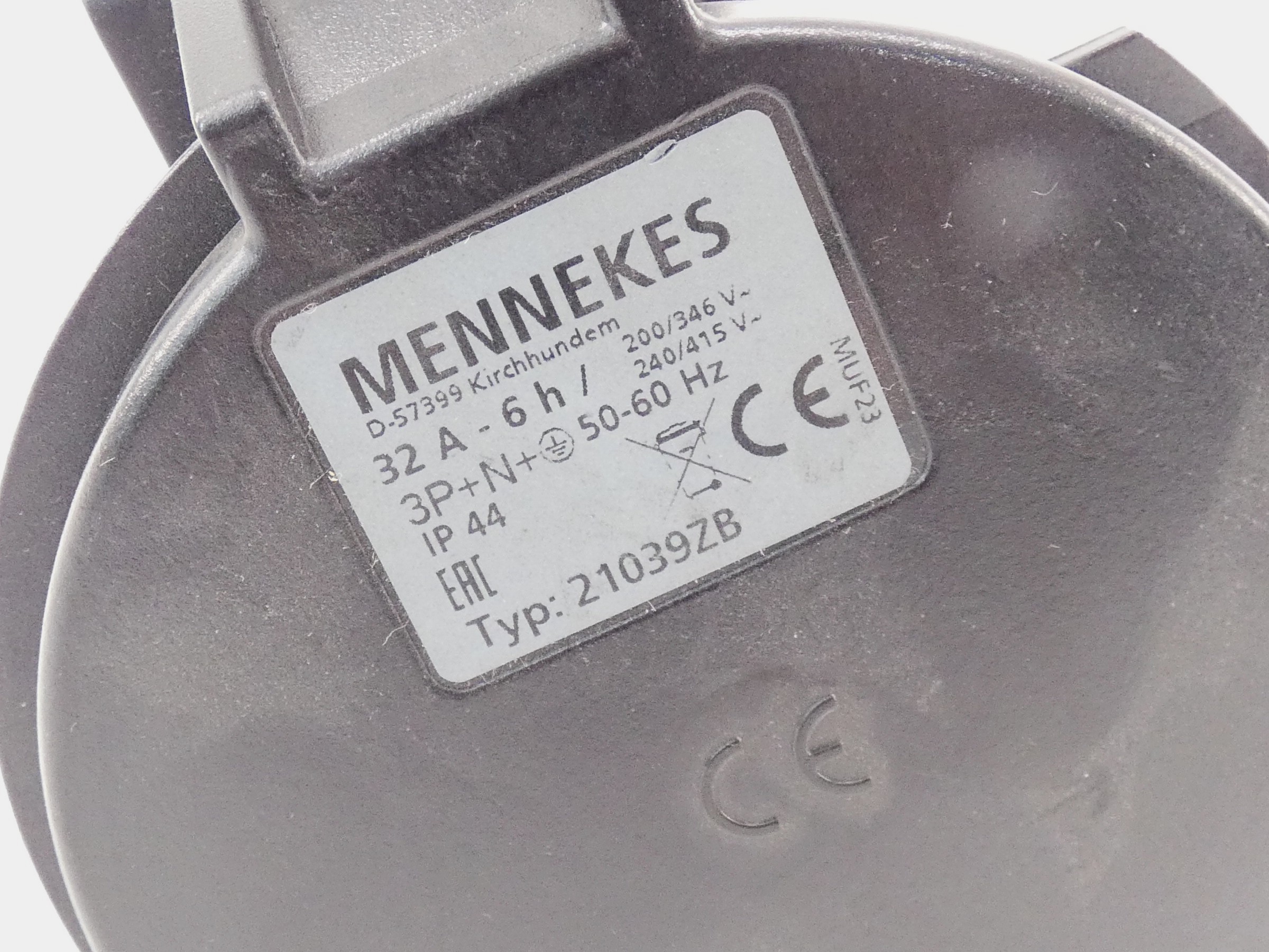 Mennekes 21039ZB IP44 Pin And Sleeve Connector 200-415V 32A-6h 3P+N ...