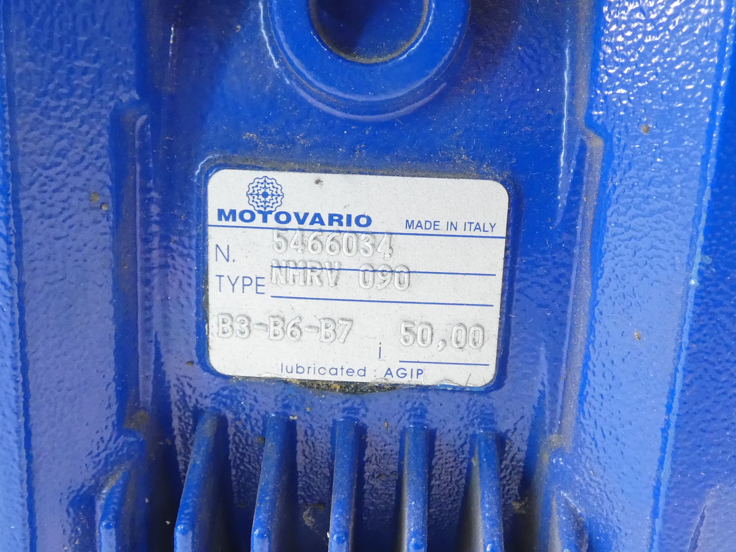 50:1 Motovario NMRV-090 Worm Gearbox Reducer Blue – GPM Surplus
