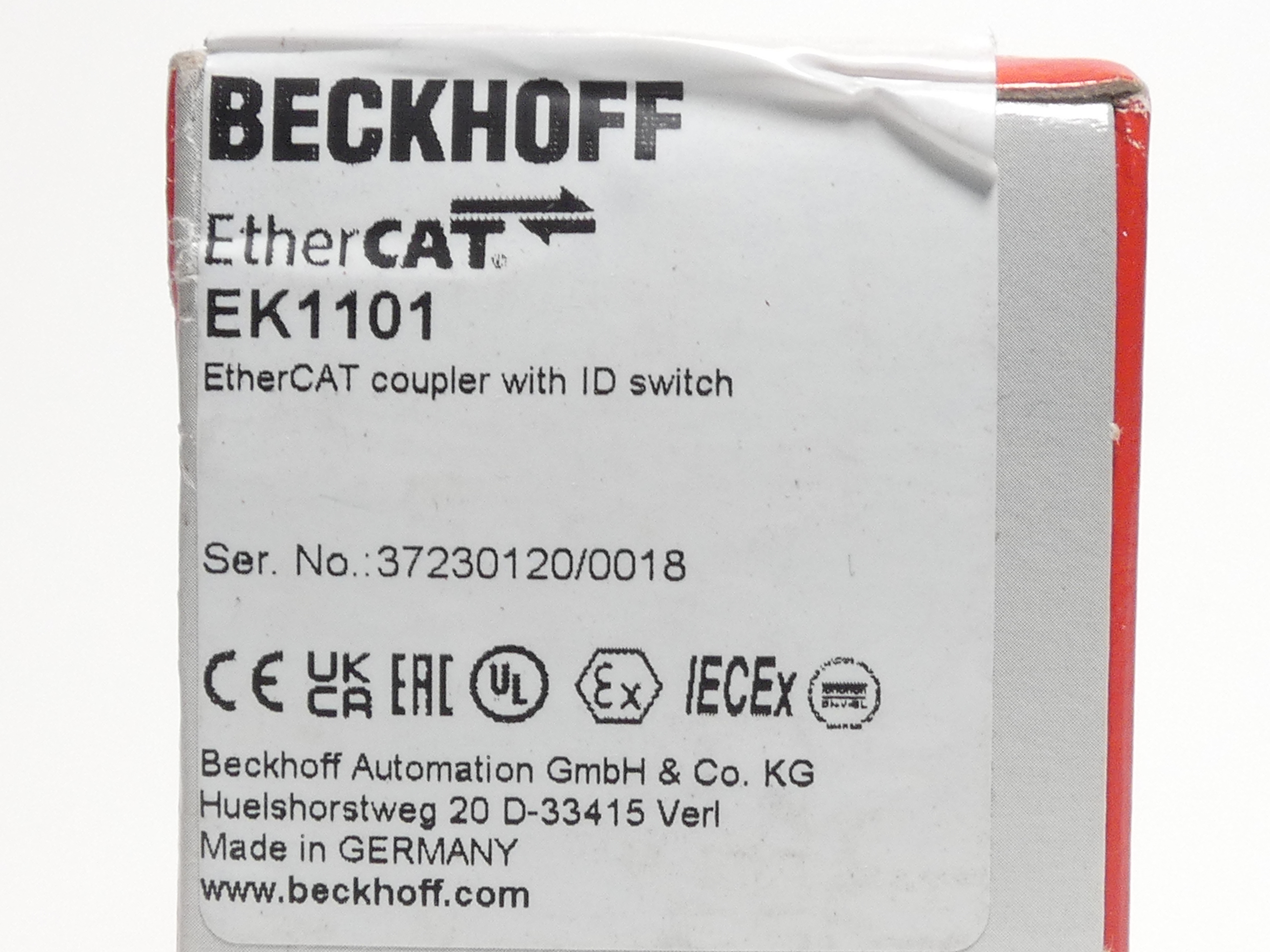 Beckhoff EK1101 EtherCAT Coupler w/ ID Switch – GPM Surplus