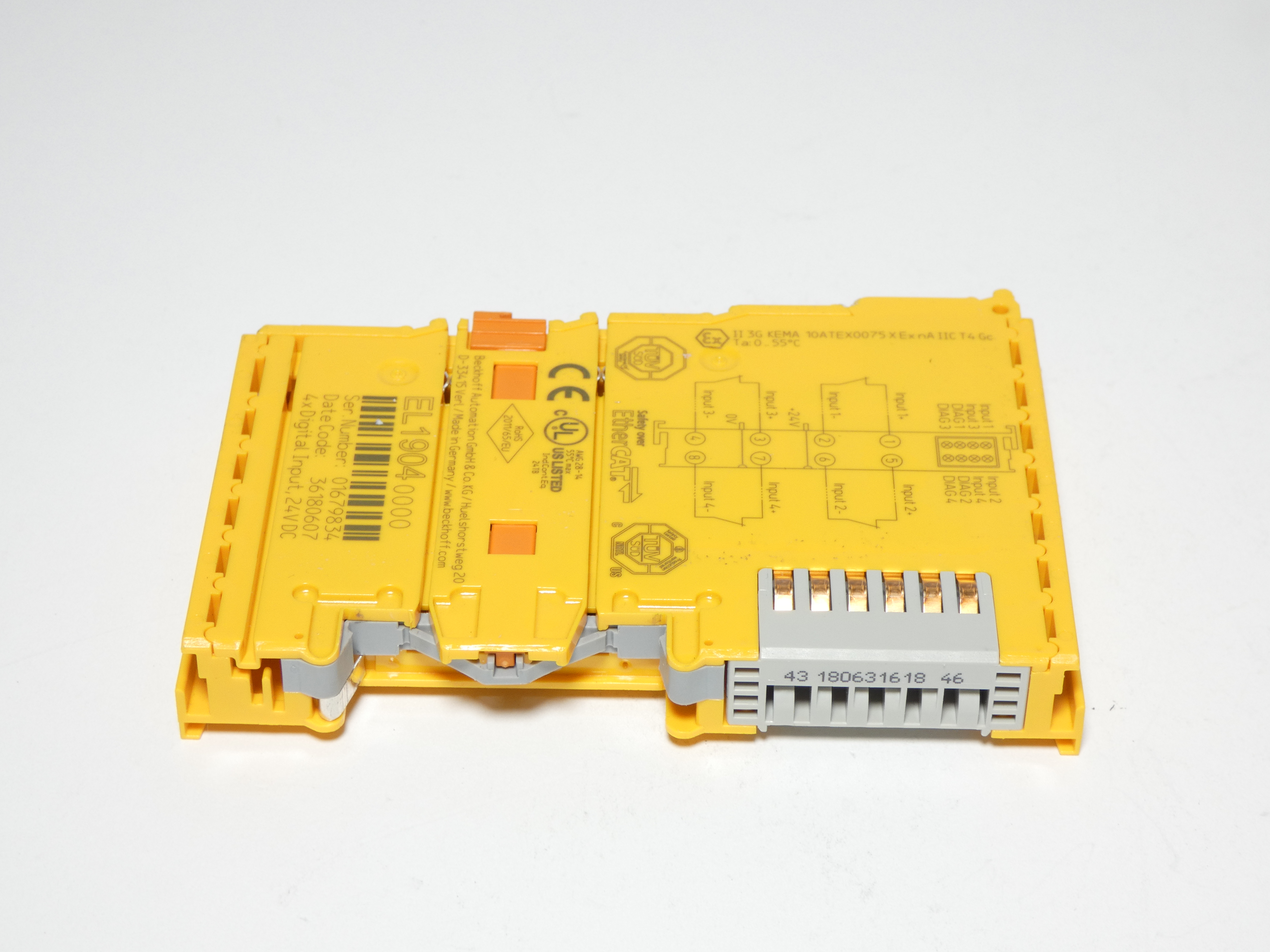 Beckhoff EL1904 EtherCAT Terminal 4x Digital Input Module 24 VDC – GPM ...