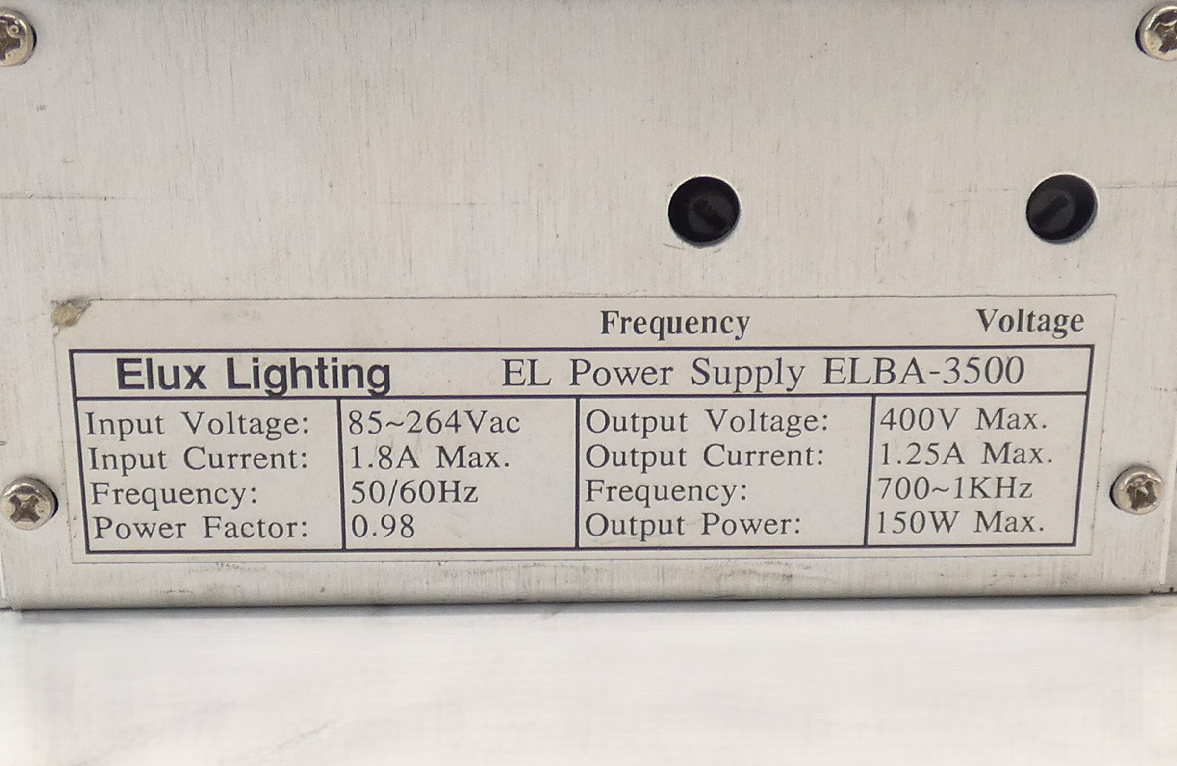 Elux Lighting ELBA-3500 Power Supply 85-264VAC 1.8A – GPM Surplus