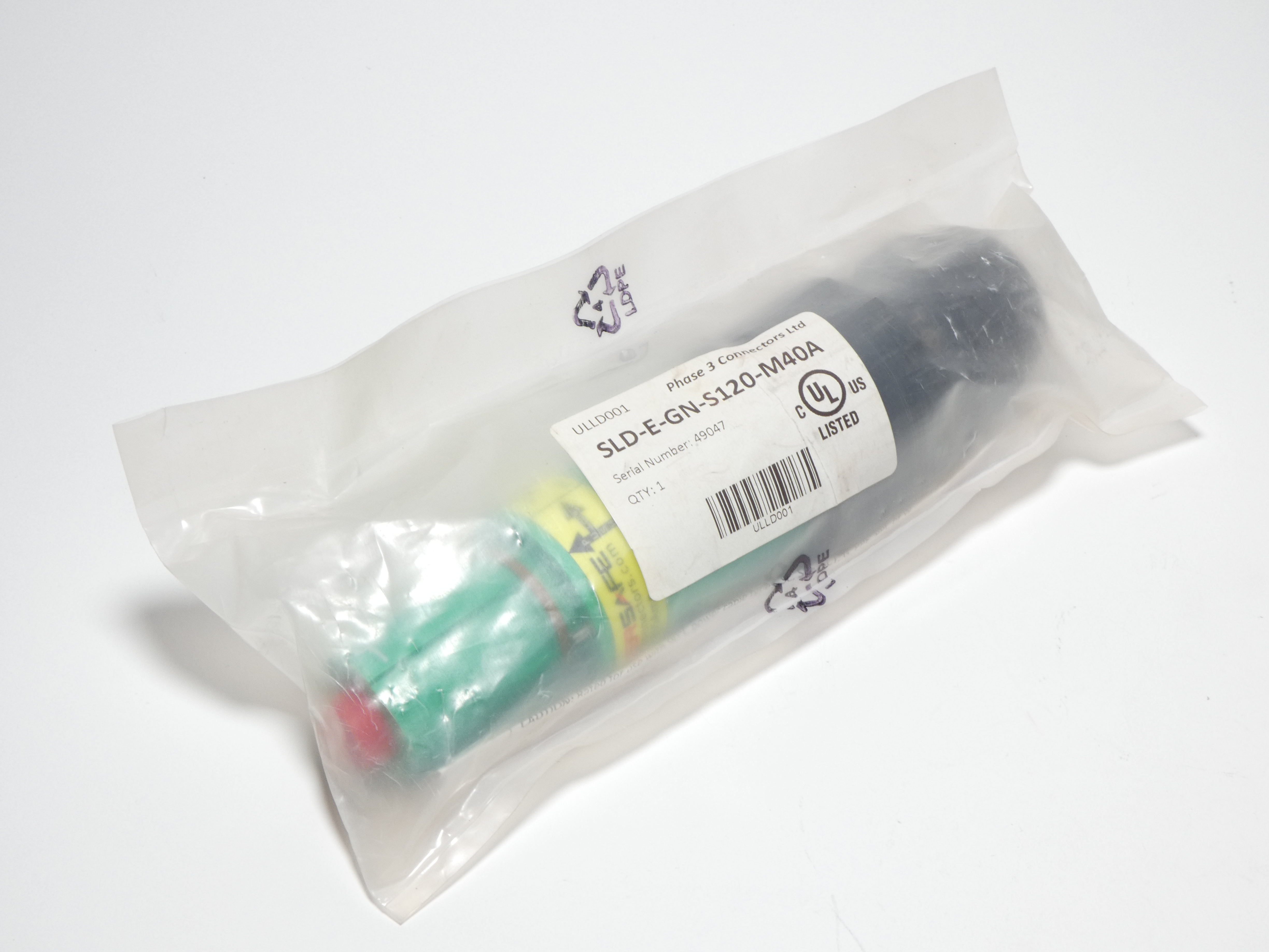 P3 Connectors SLD-E-GN-S120-M40A Powersafe Connector socket 455A 600VAC ...