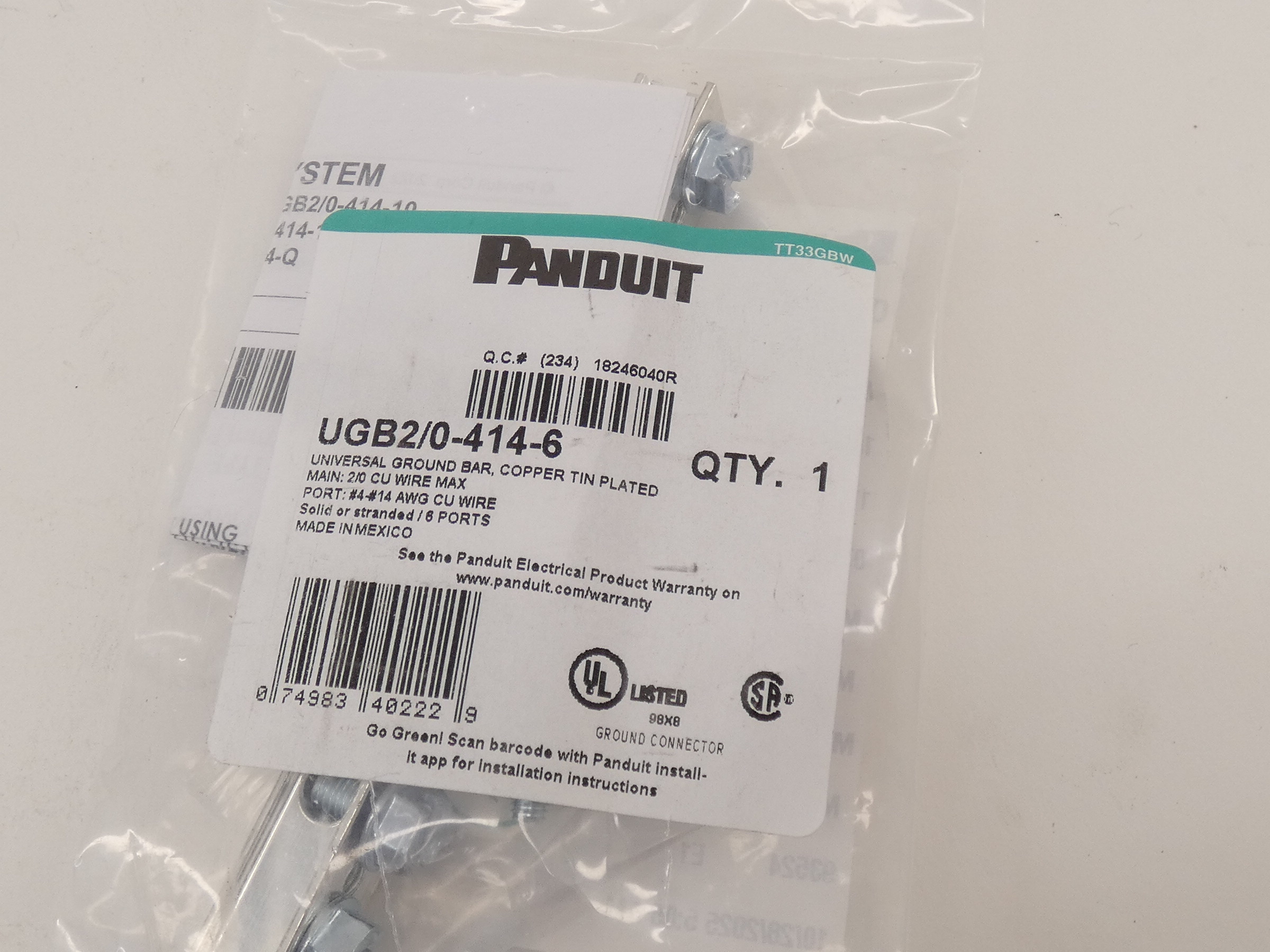 Panduit UGB2/0-414-6 Grounding Bar Kit – GPM Surplus