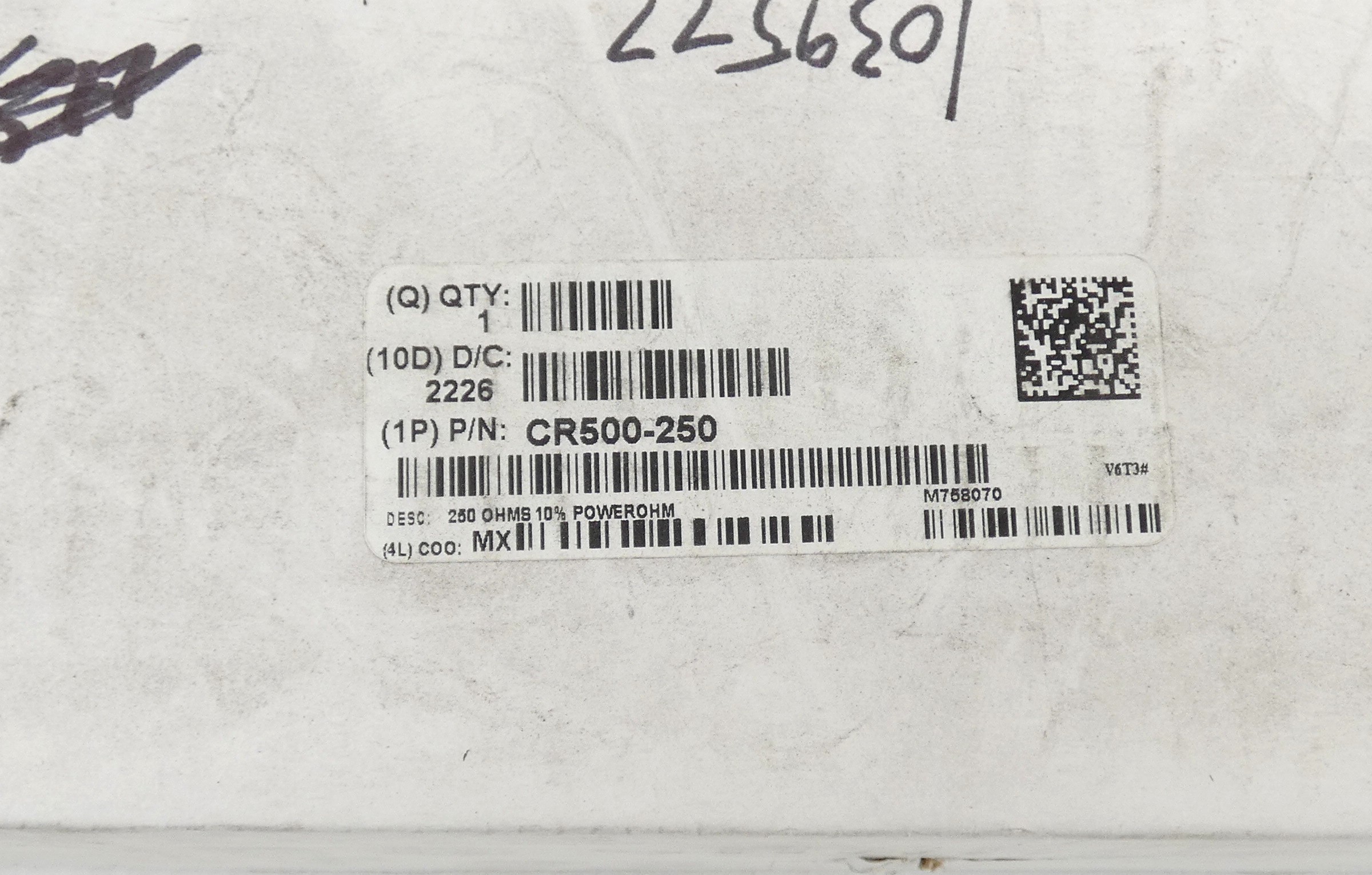 Hubbell CR500-250 Powerohm Resistor 250 Ohms 500W – GPM Surplus