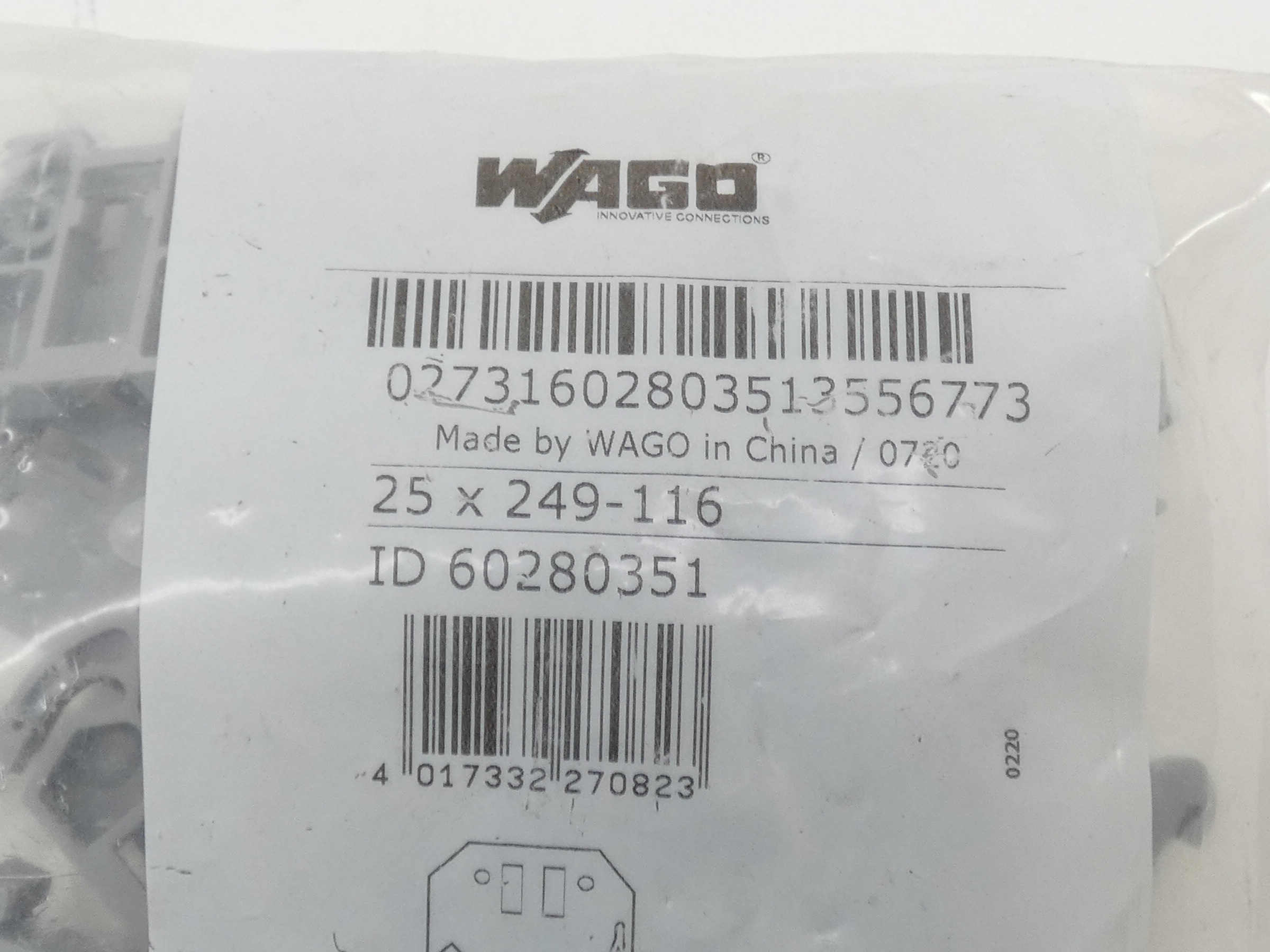 *Pack of 25* Wago 249-116 Screwless Terminal End Block – GPM Surplus