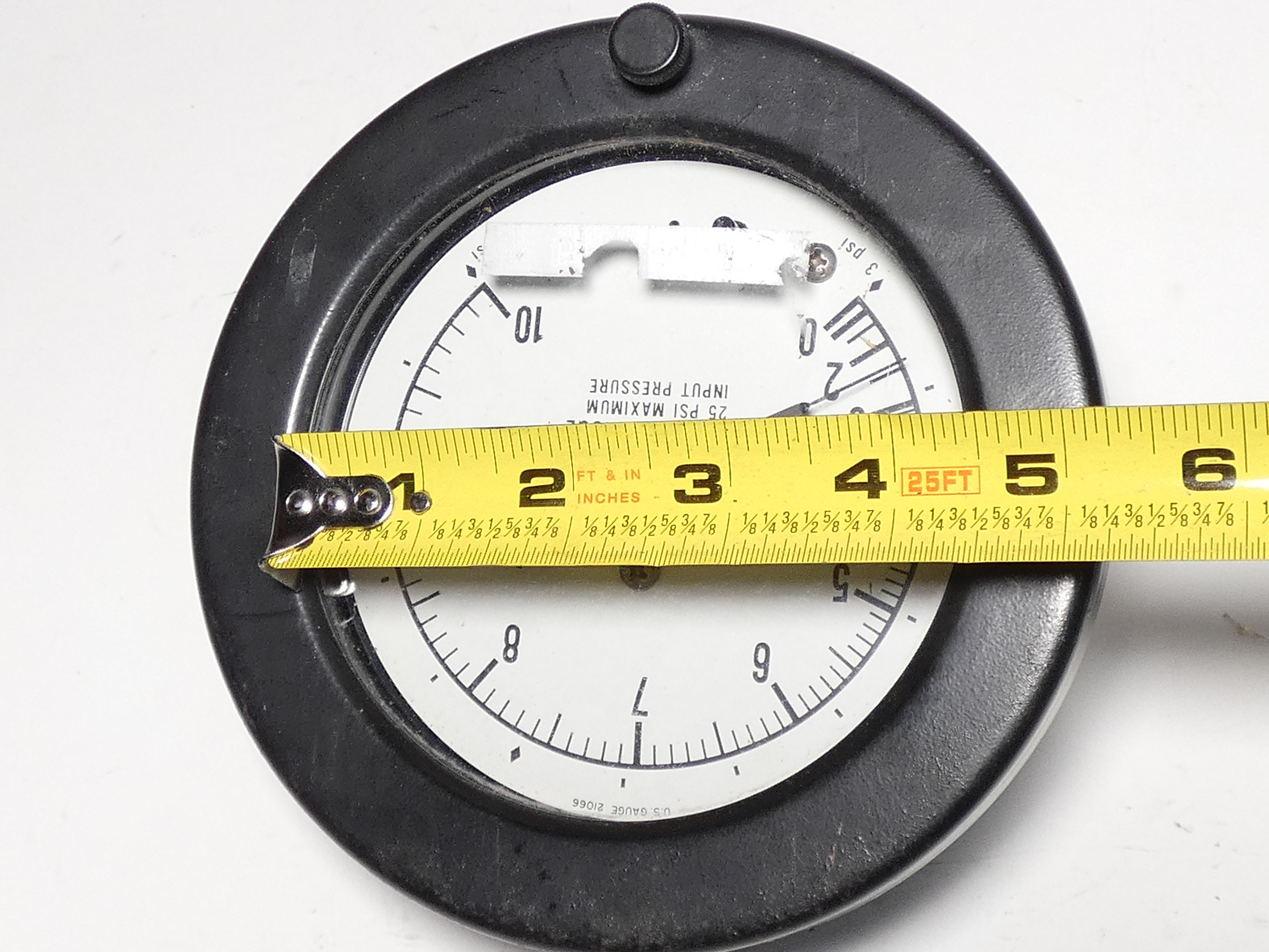 USG 21066 Receiver Pressure Gauge 3-15 PSI 0-10 PSI Back Connection 4.5 ...