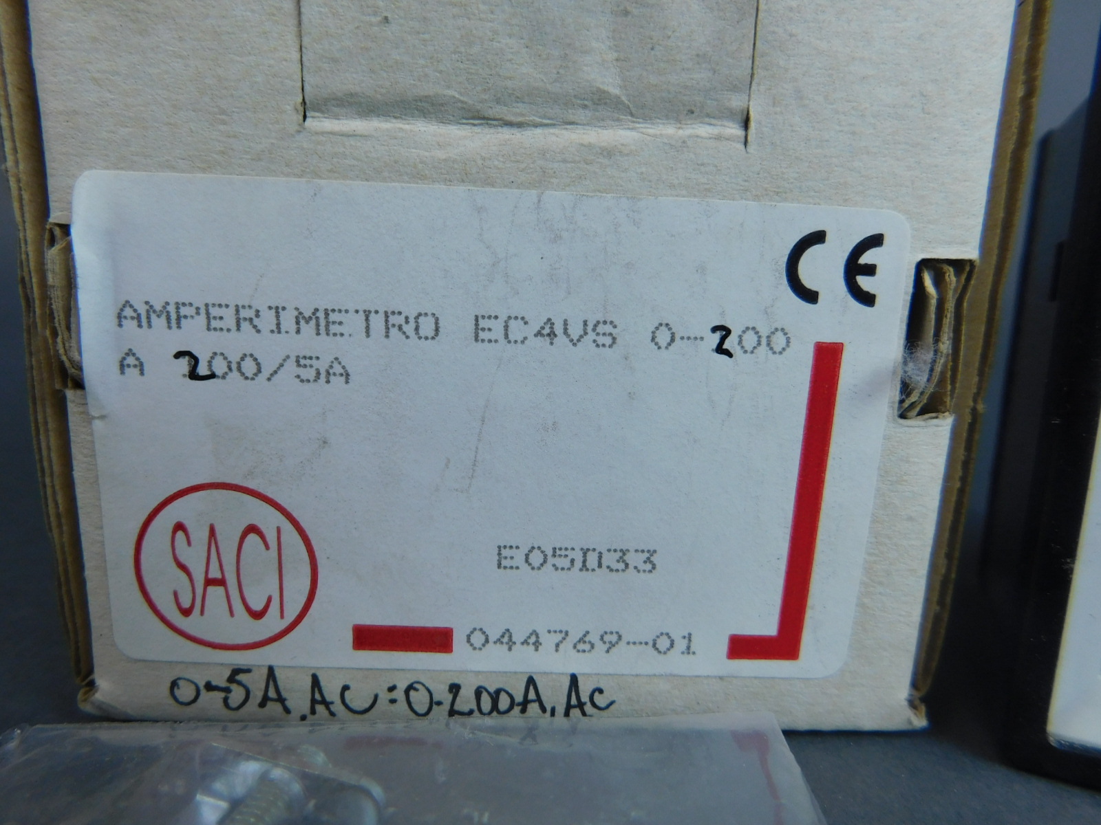 SACI EC4V/5A 0-200A, AC Analog Ampmeter 200/5A – GPM Surplus