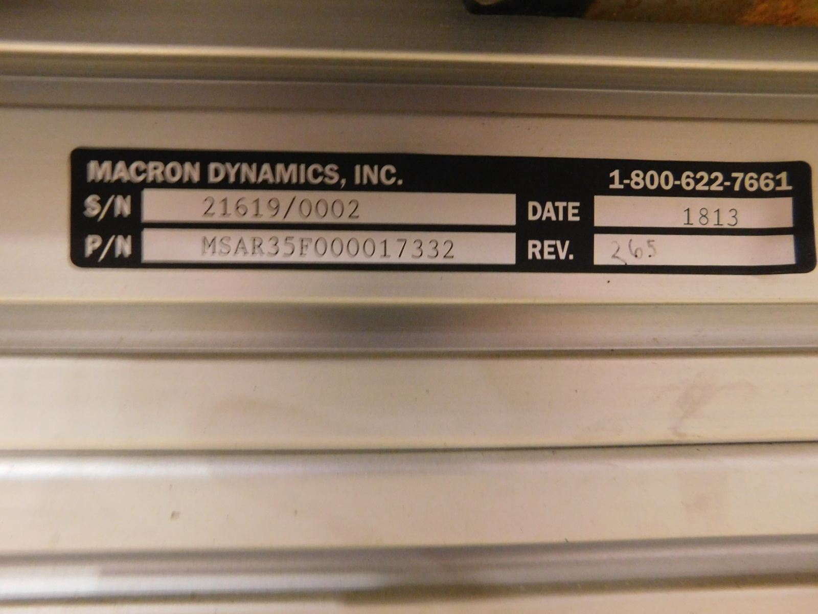 Macron Dynamics MSAR35F000017332 MacSTANDARD Single Axis System 21619/ ...