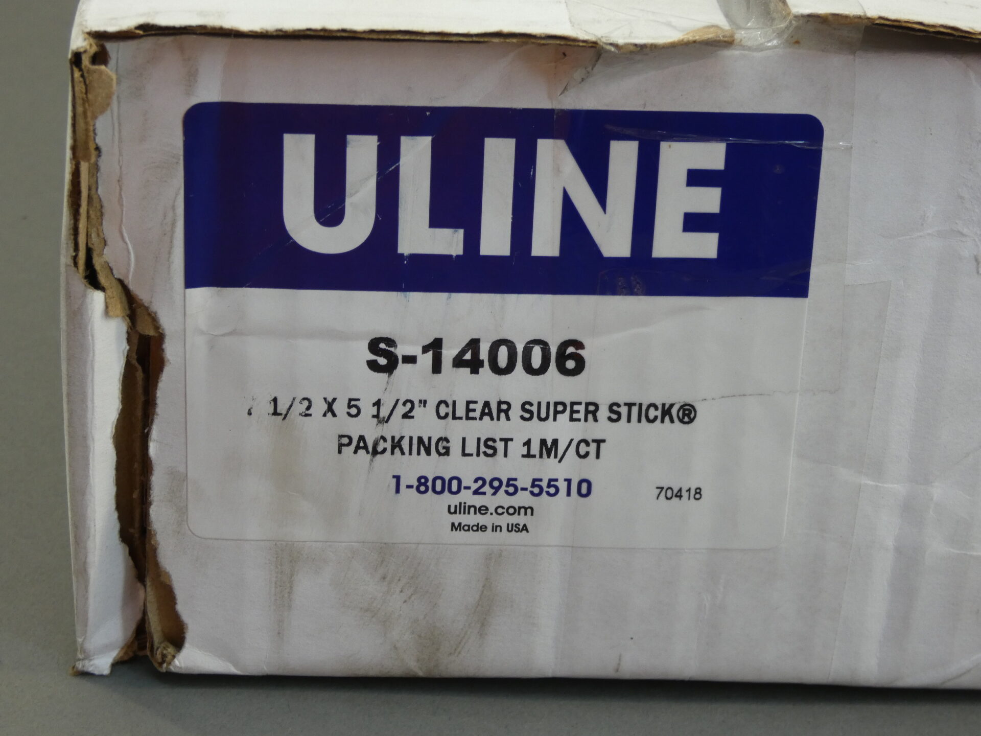 *Box of 1000* ULINE S-14006 Super Stick® Packing List Envelopes, Clear ...