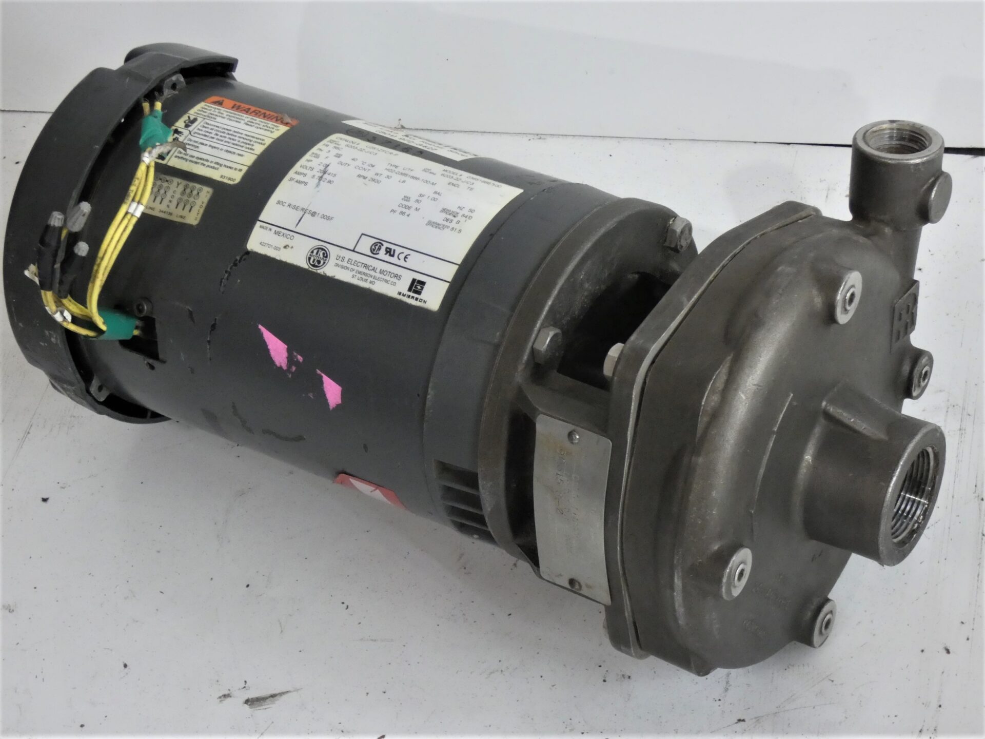 Flowserve Centrifugal Pump 1.25 x .75 x 6 W/ 2HP US Electrical Motor ...