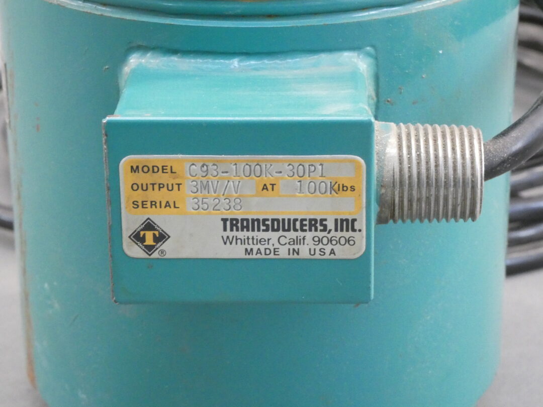 Transducers Inc C93-100K-30P1 Load Cell 3MV/V at 100K lbs – GPM Surplus