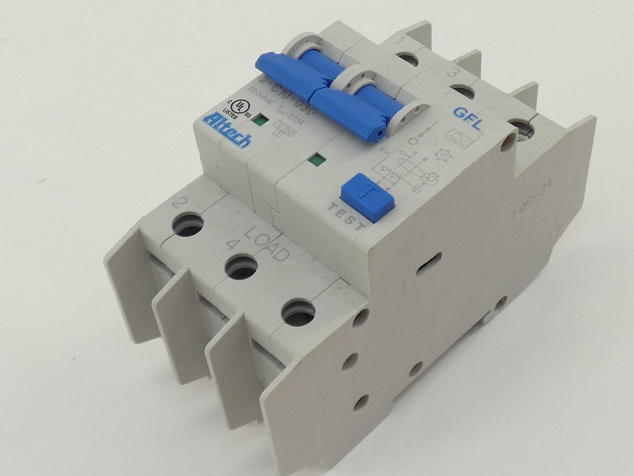 Altech GFL2C10030S Ground Fault Circuit Breaker, 10A, 120/240V, 2P ...