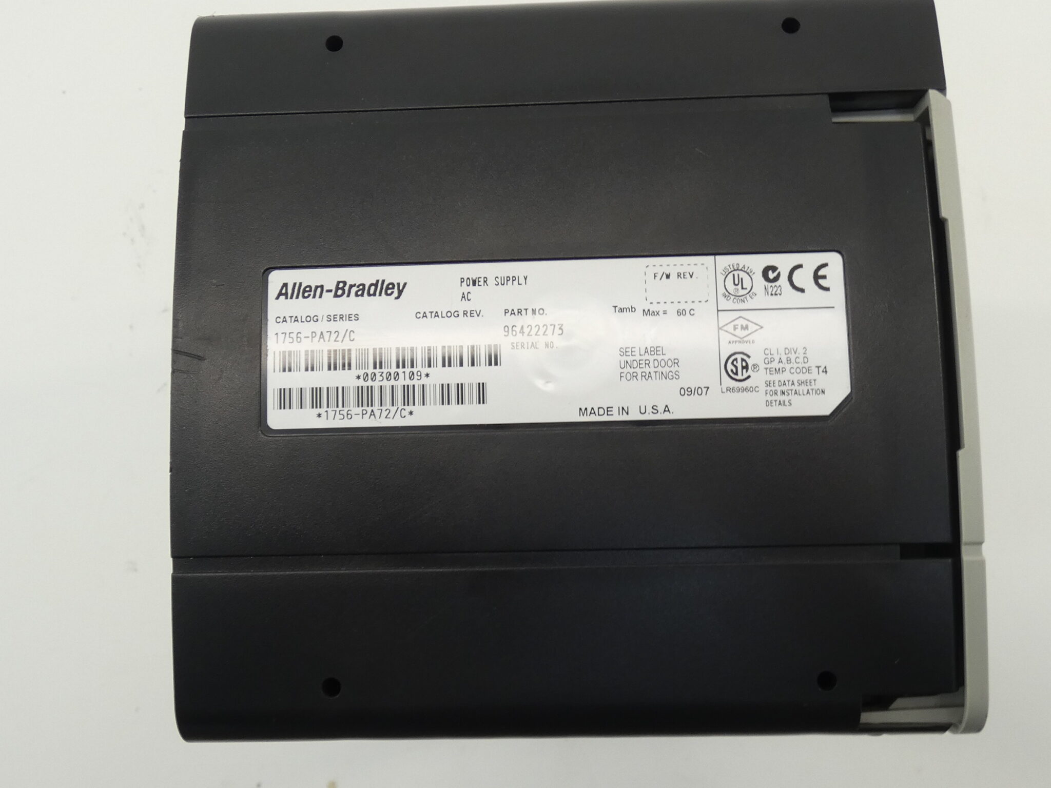 Allen-Bradley 1756-A4 Chassis, 1756-PA72/C, Logix 5561, 1756-DNB, 1756 ...