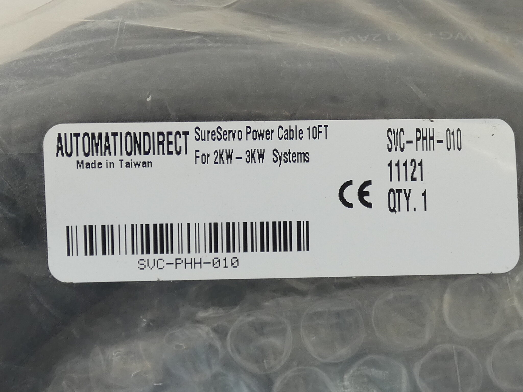 Automation Direct SVC-PHH-010 SureServo Power Cable 10′ for 2kW-3kW ...
