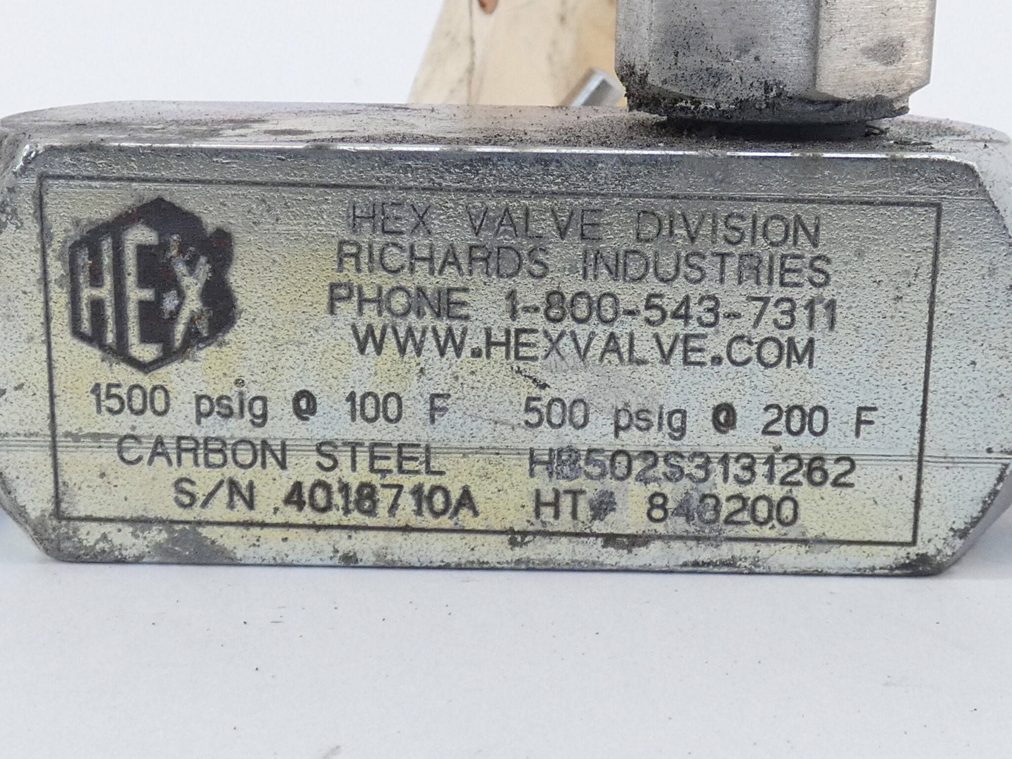 Richards Hex Valve HB502S3131262 Valve, 1500 PSI, 500PSI – GPM Surplus