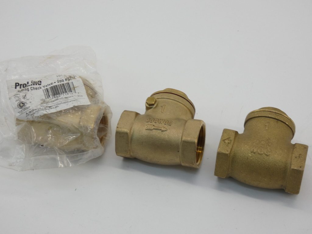 *Lot of 3* Mueller 101-005NL 1″ Brass Swing Check Valve 200 PSI 200WOG ...