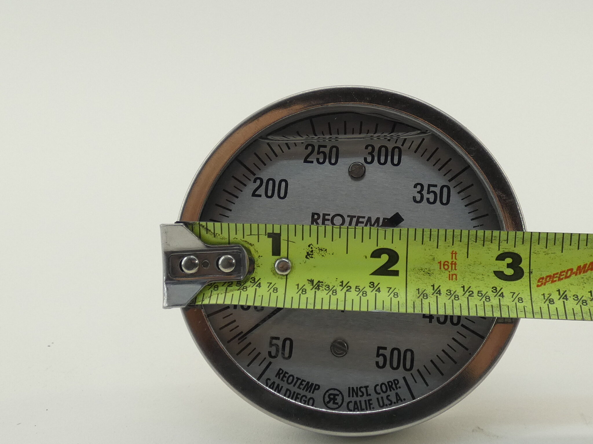 Reotemp Thermometer 3″ Face Dial 50-500°F Fahrenheit 2″ Stem Glycerin ...