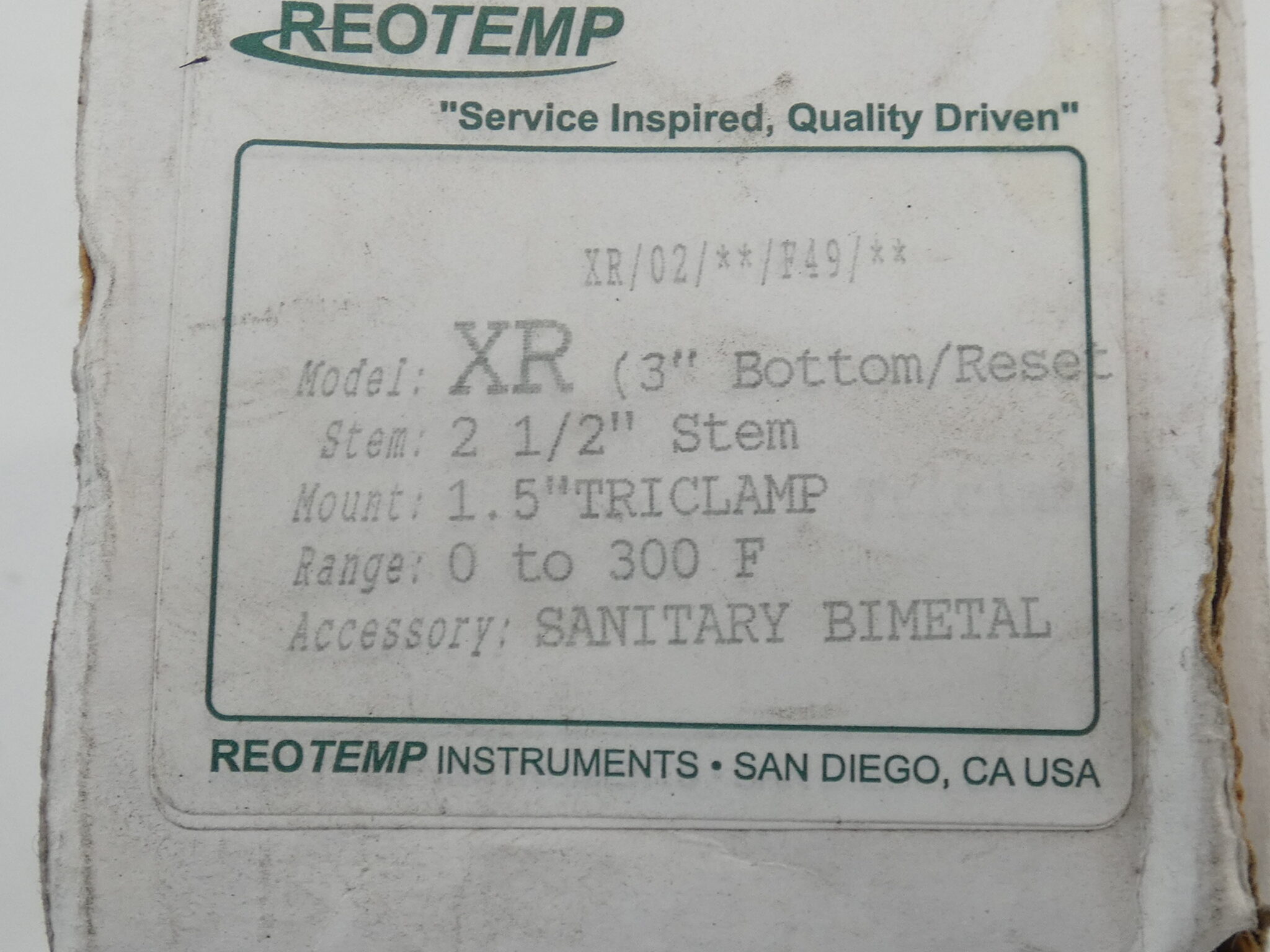Reotemp XR Thermometer 0-300°F 2-1/2″ Stem 3″ Face Dial – GPM Surplus