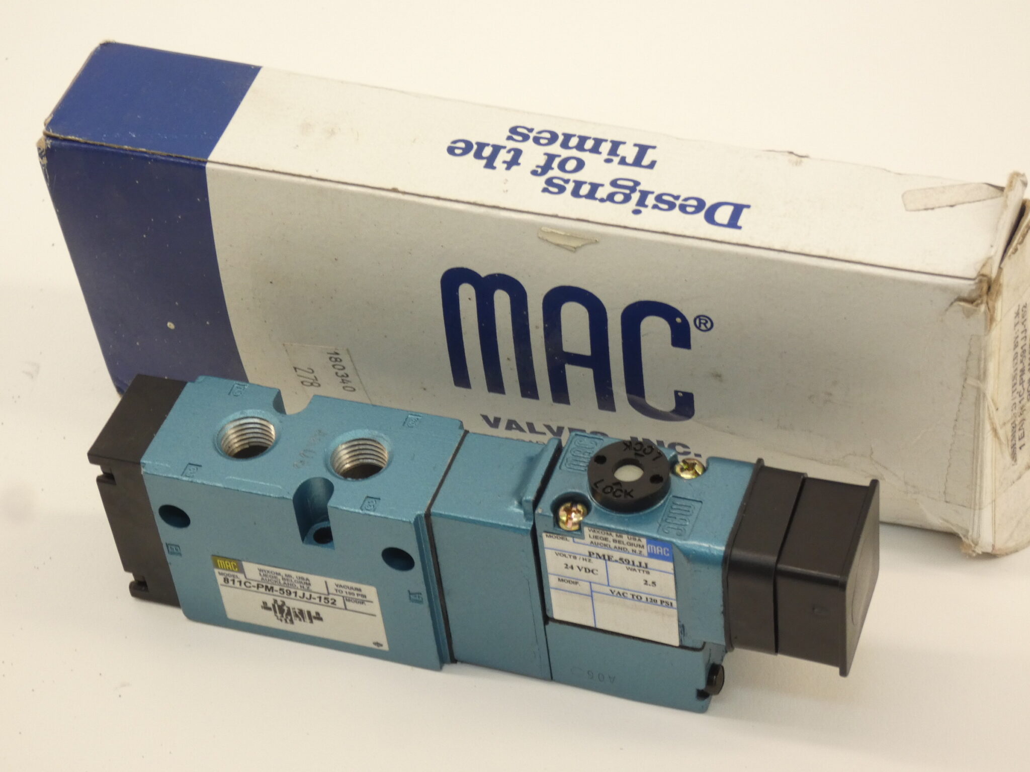 Mac 811C-PM-591JJ-152 Pneumatic Solenoid Valve 24VDC 2.5W – GPM Surplus