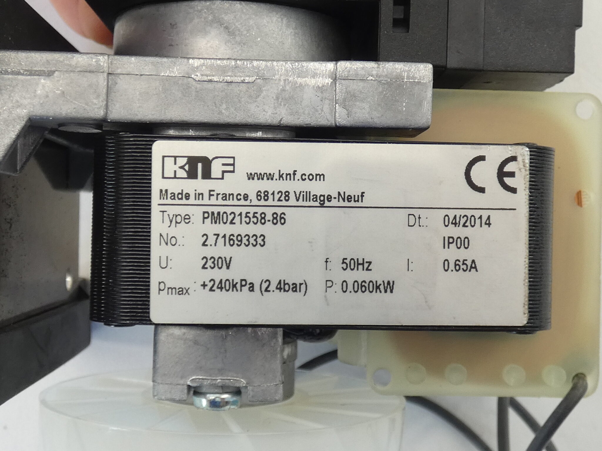 KNF PM021558-86 Diaphragm Gas Pump 230V 50Hz 0.65A – GPM Surplus