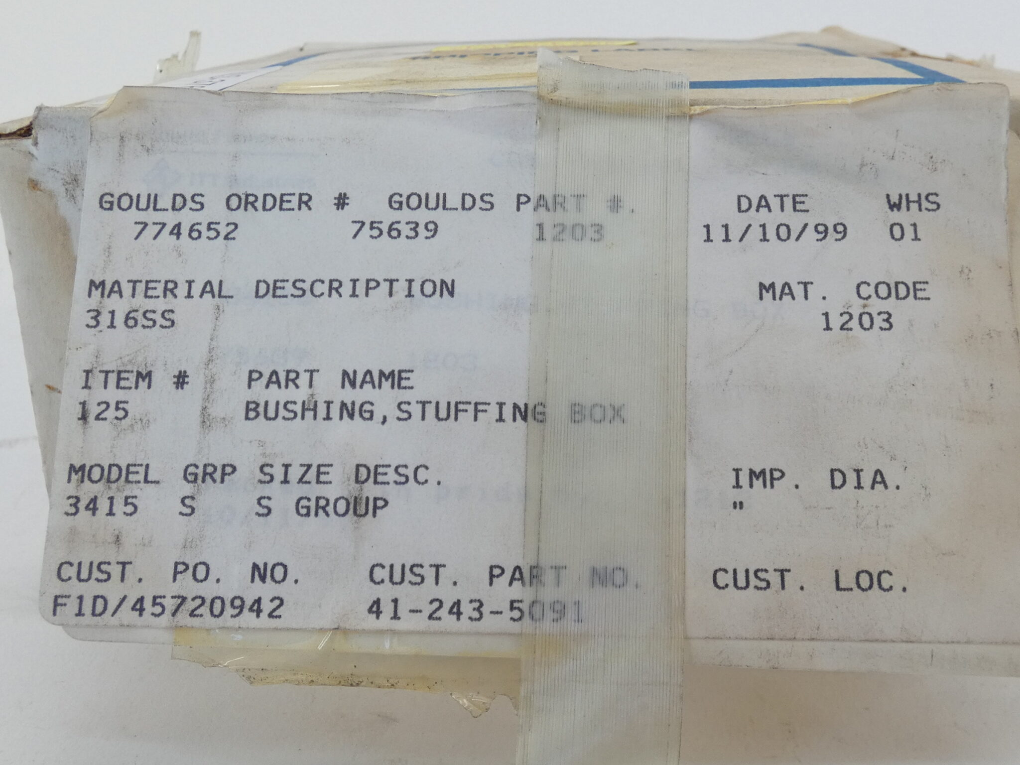 Goulds Pumps Stuffing Box Bushing 316SS Group S Stainless Steel – GPM ...