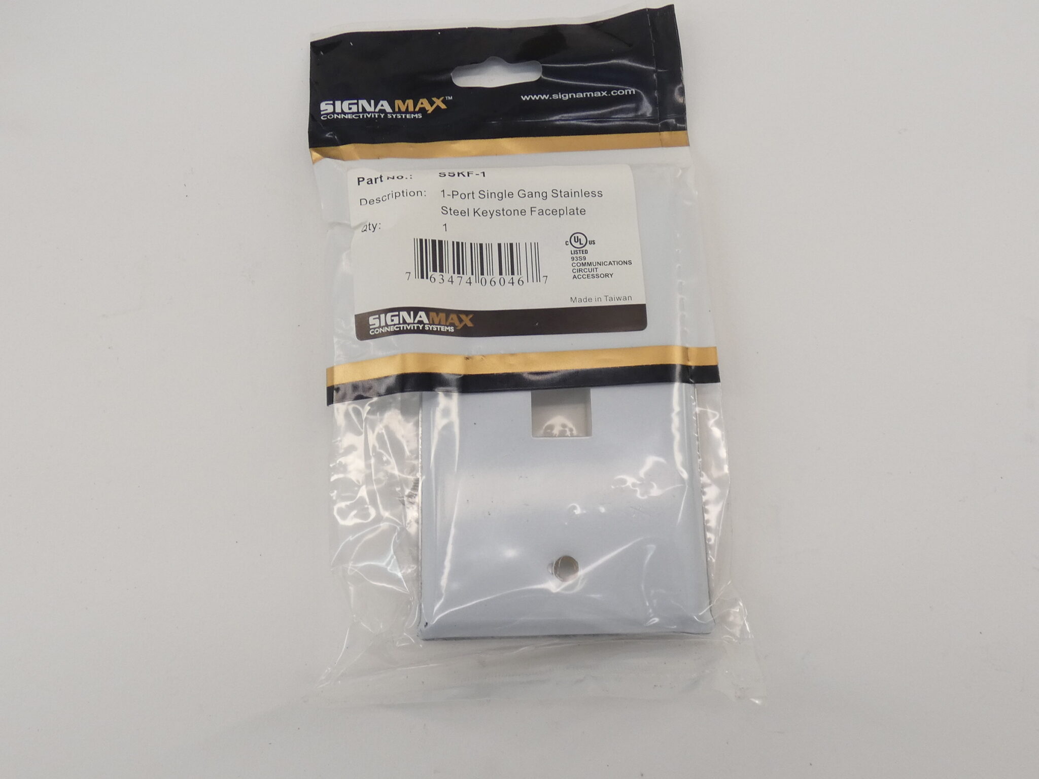 *Box of 10* Signamax SSKF-1 Single Gang 1-Port SS Stainless Steel ...
