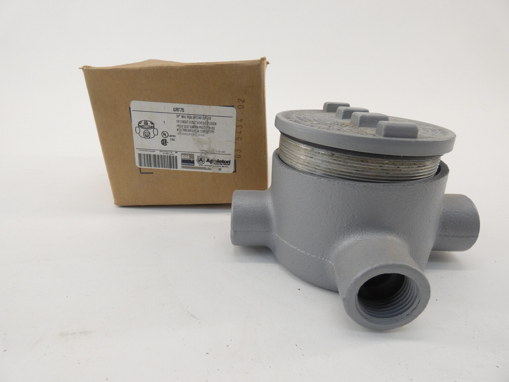 EGS Appleton GRT75 Conduit Outlet Box 3/4″ Malleable Iron Explosion ...