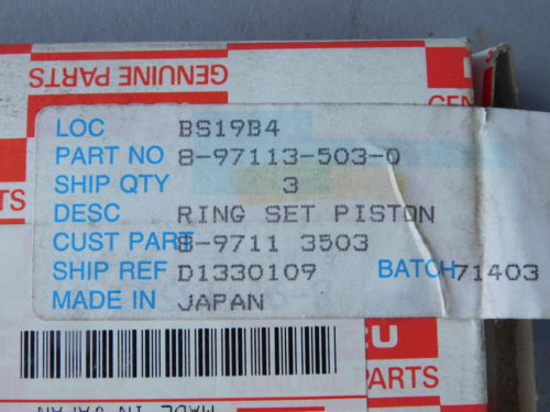 Isuzu 8-97113-503-0 Piston Ring Set – GPM Surplus