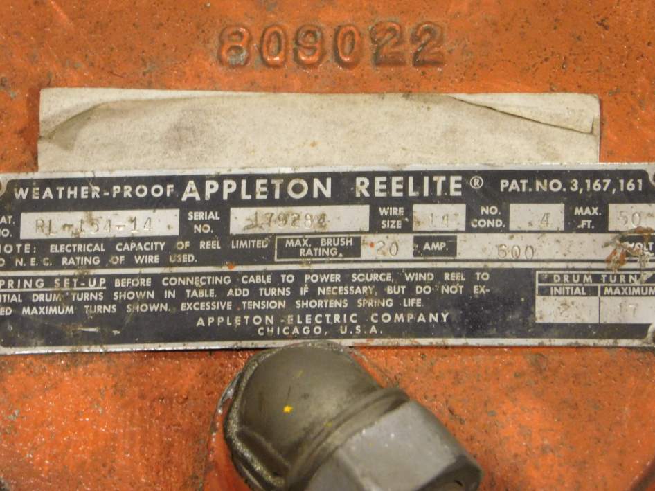 Appleton RL-154-14 Reelite 50 Foot Cord Reel – GPM Surplus