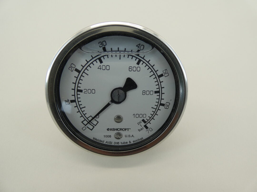 Ashcroft 63 1008 SL 02B 1000# /BR Gauge, 63mm, 0-1000 PSI, 1/4″ NPT ...