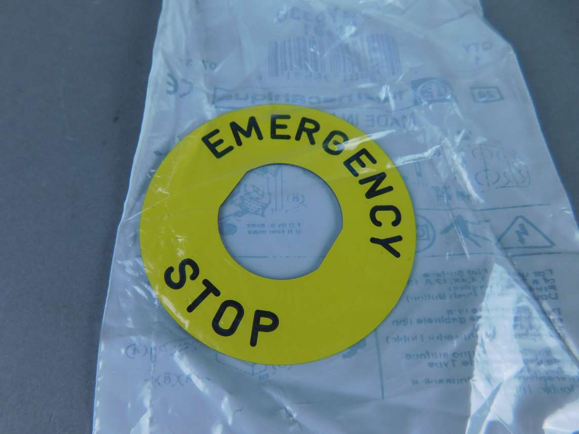 *Lot of 11* Telemecanique ZBY9330 Switch Legend Emergency Stop Plate ...
