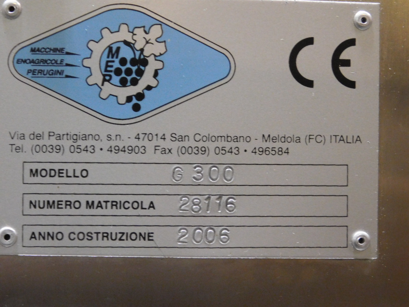 Macchine Enoagricole Perugini G300 Wiring Machine for Bottles without ...