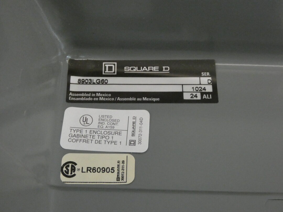 Square D 8903LG60 Enclosure w/ Lighting Contactor 6-Pole 120V Coil ...