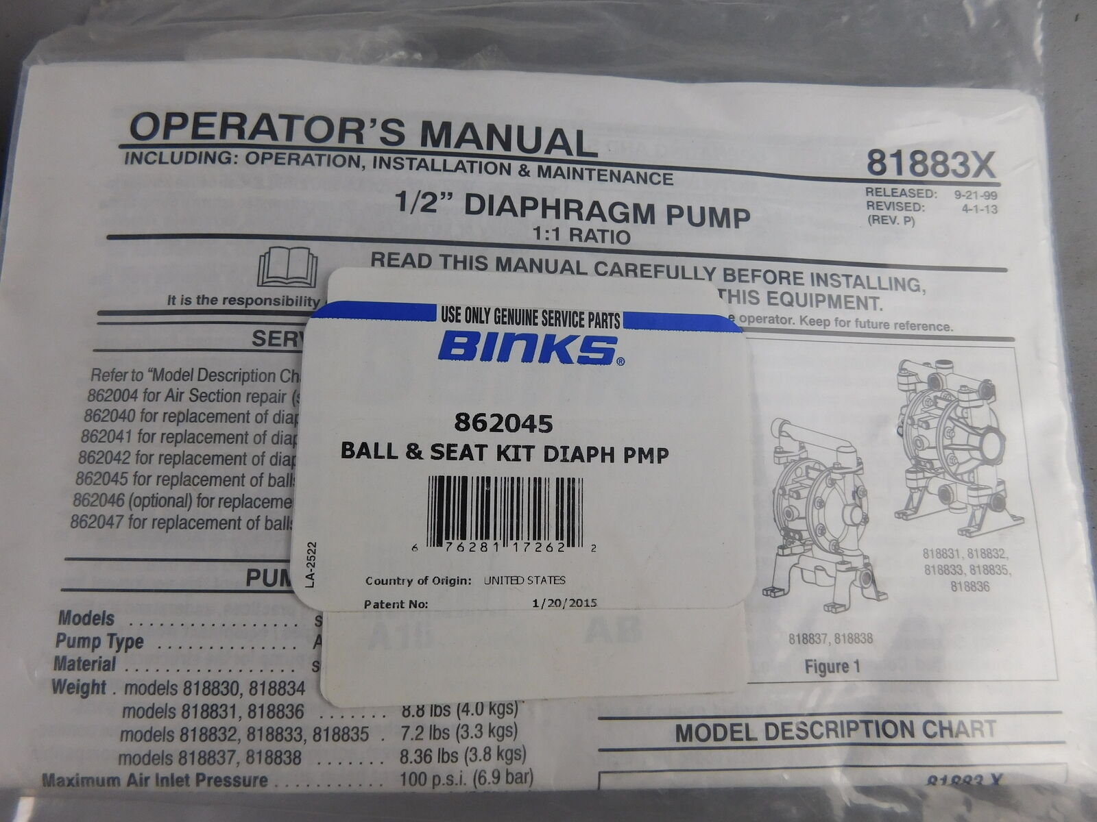 Binks 862045 Service Kit Air Motor – GPM Surplus