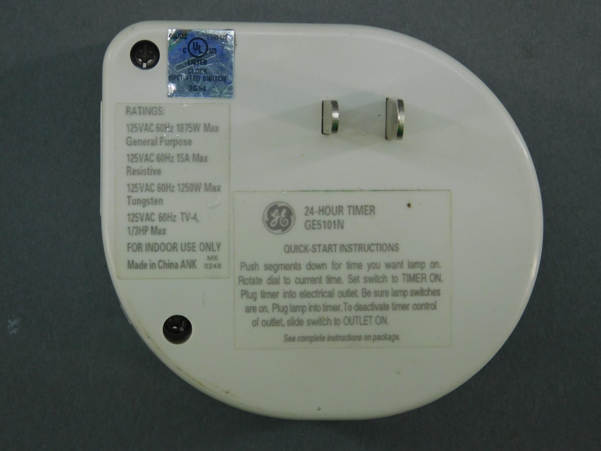 General Electric 24-Hour Automatic Timer GE5101N 125V – GPM Surplus