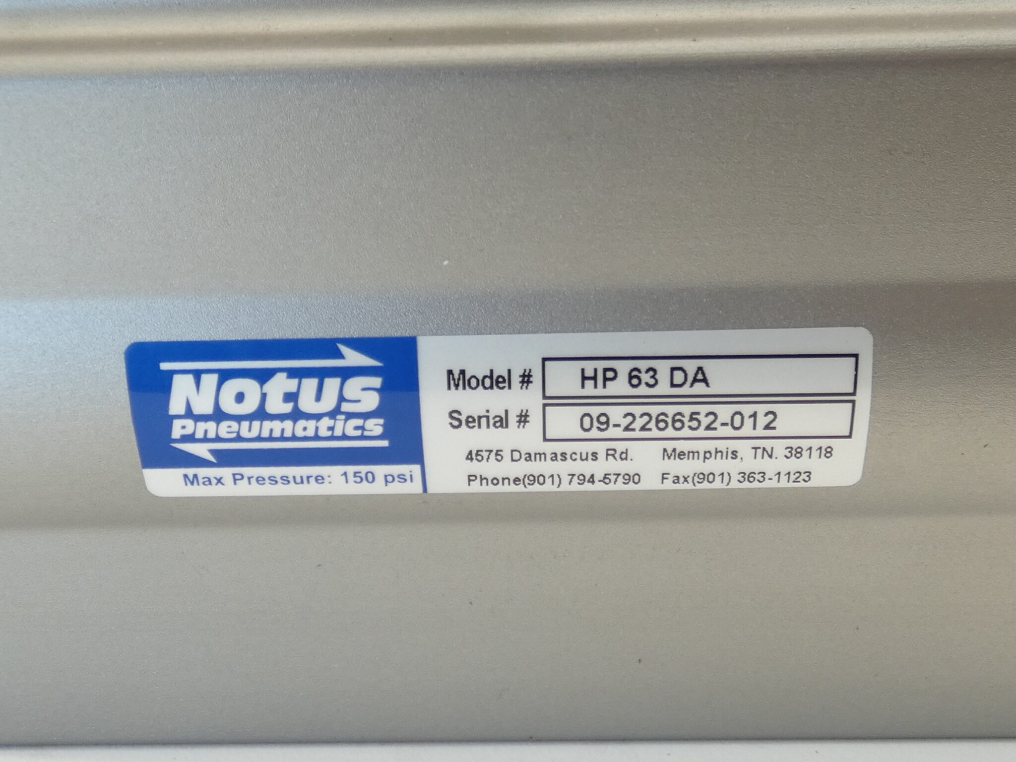 Notus HP 63 DA Actuator 150PSI Max 2-1/4″ NPT – GPM Surplus