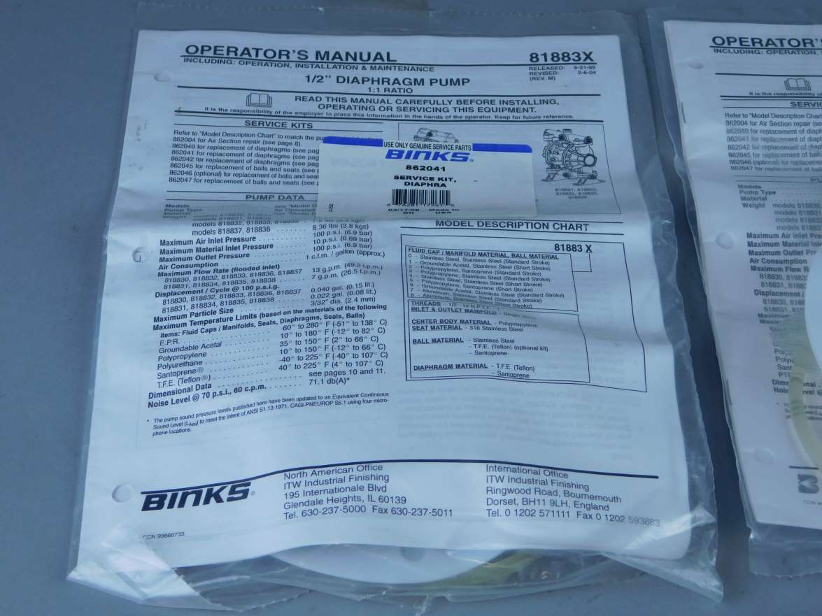 Binks 862041 Diaphragm Kit – GPM Surplus