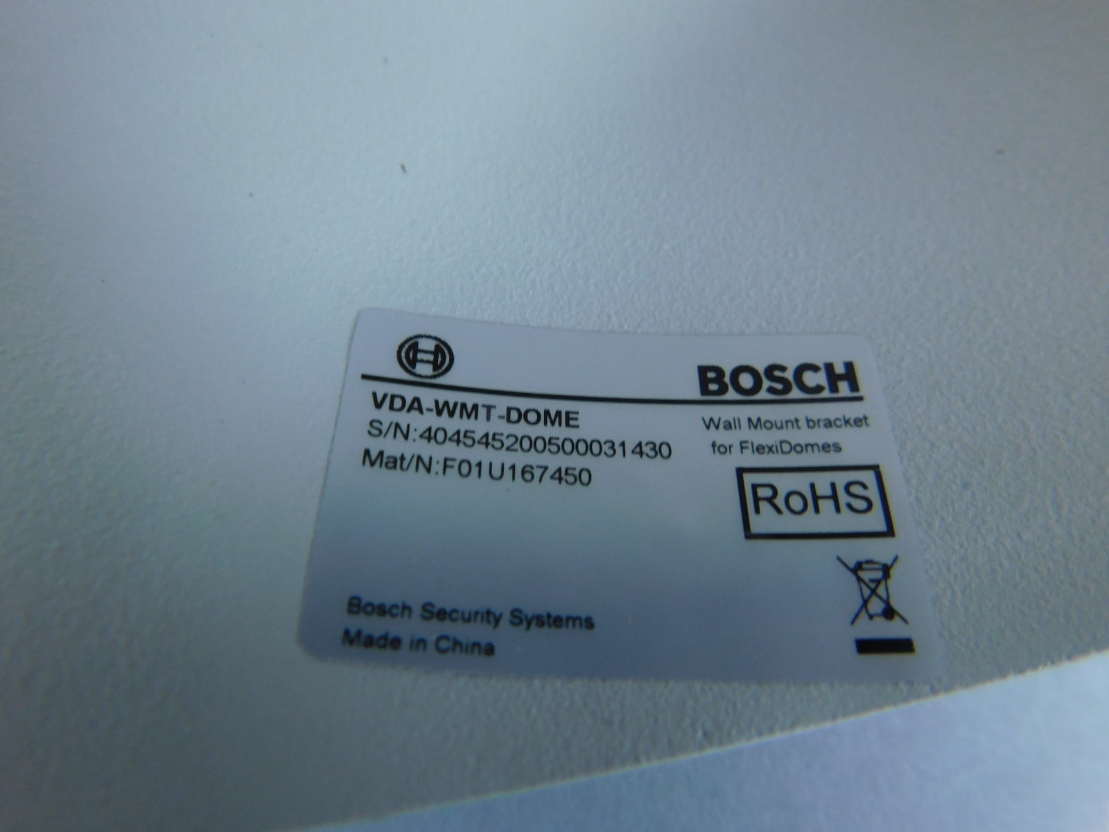 Bosch VDA-WMT-DOME without Wall Bracket – GPM Surplus