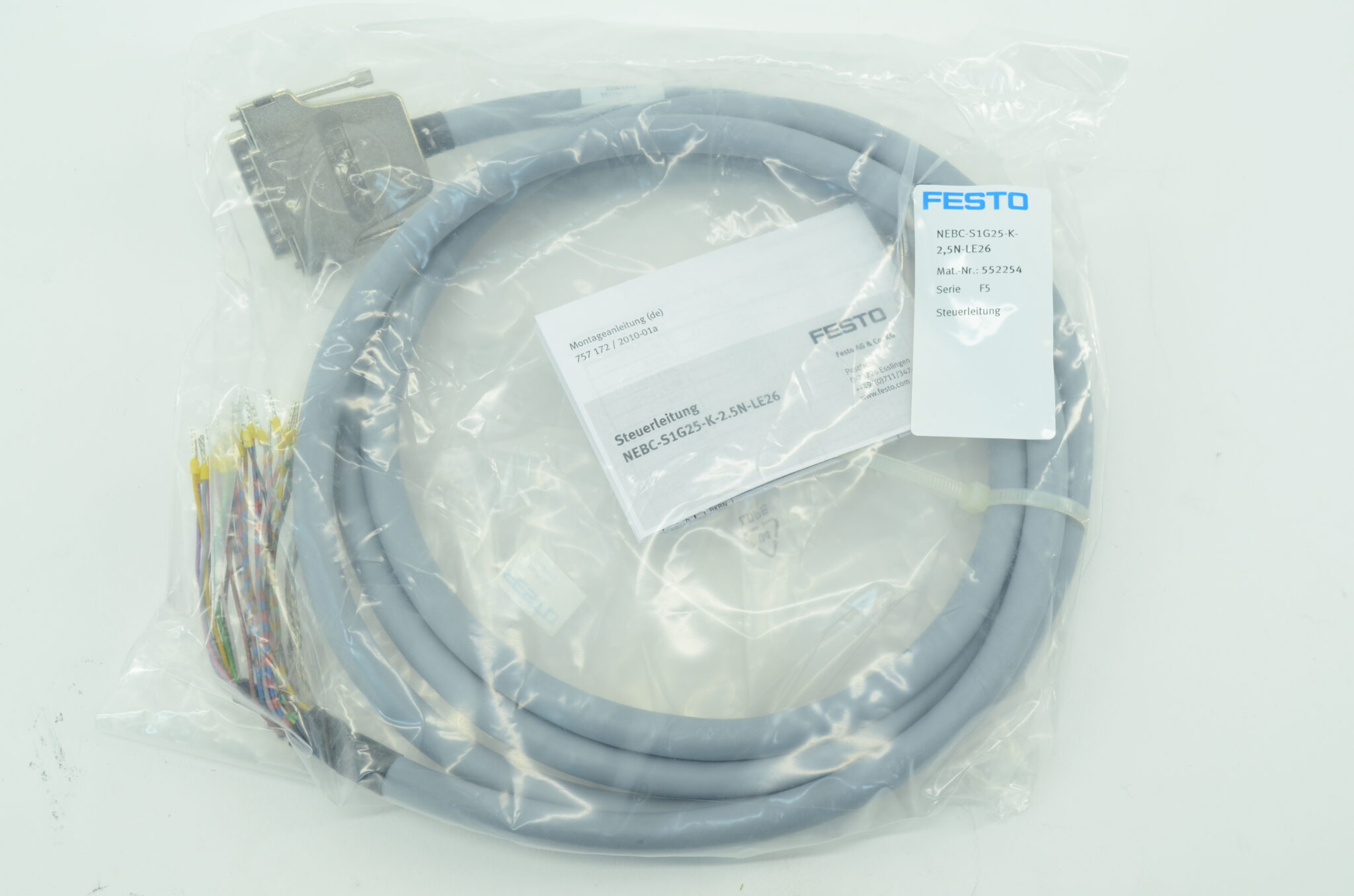 Festo NEBC-S1G25-K-2,5N-LE26 Control Cable – GPM Surplus