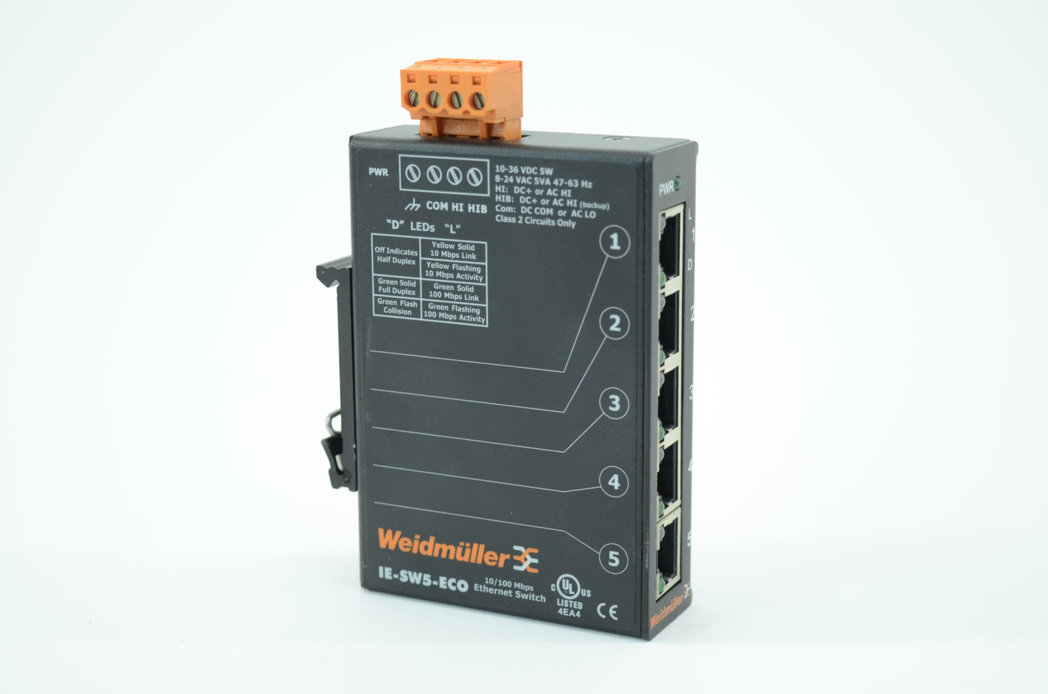 Weidmuller IE-SW5-ECO Ethernet Switch, 10/100 Mbps – GPM Surplus