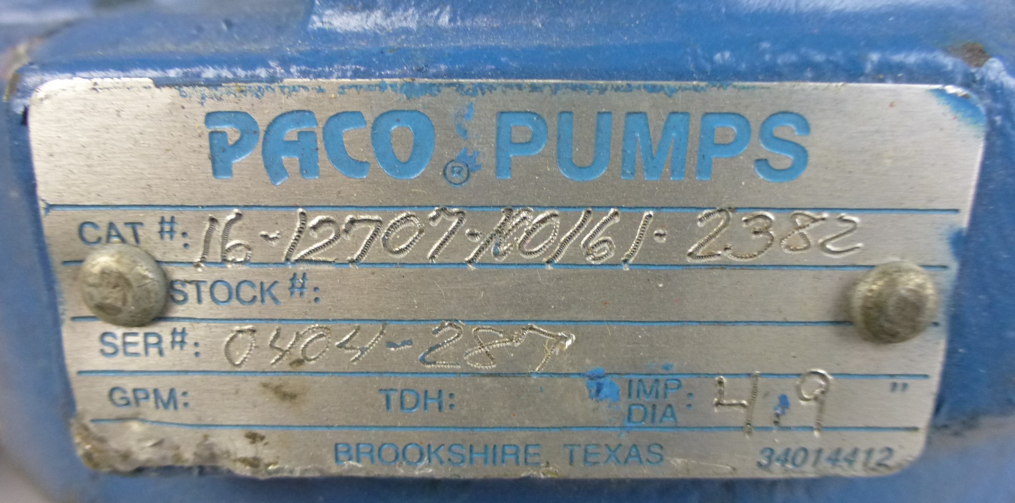 Paco Pumps 16-12707-100161-2382 Casing, Housing, Volute, Imp. Dia. 4.9 ...