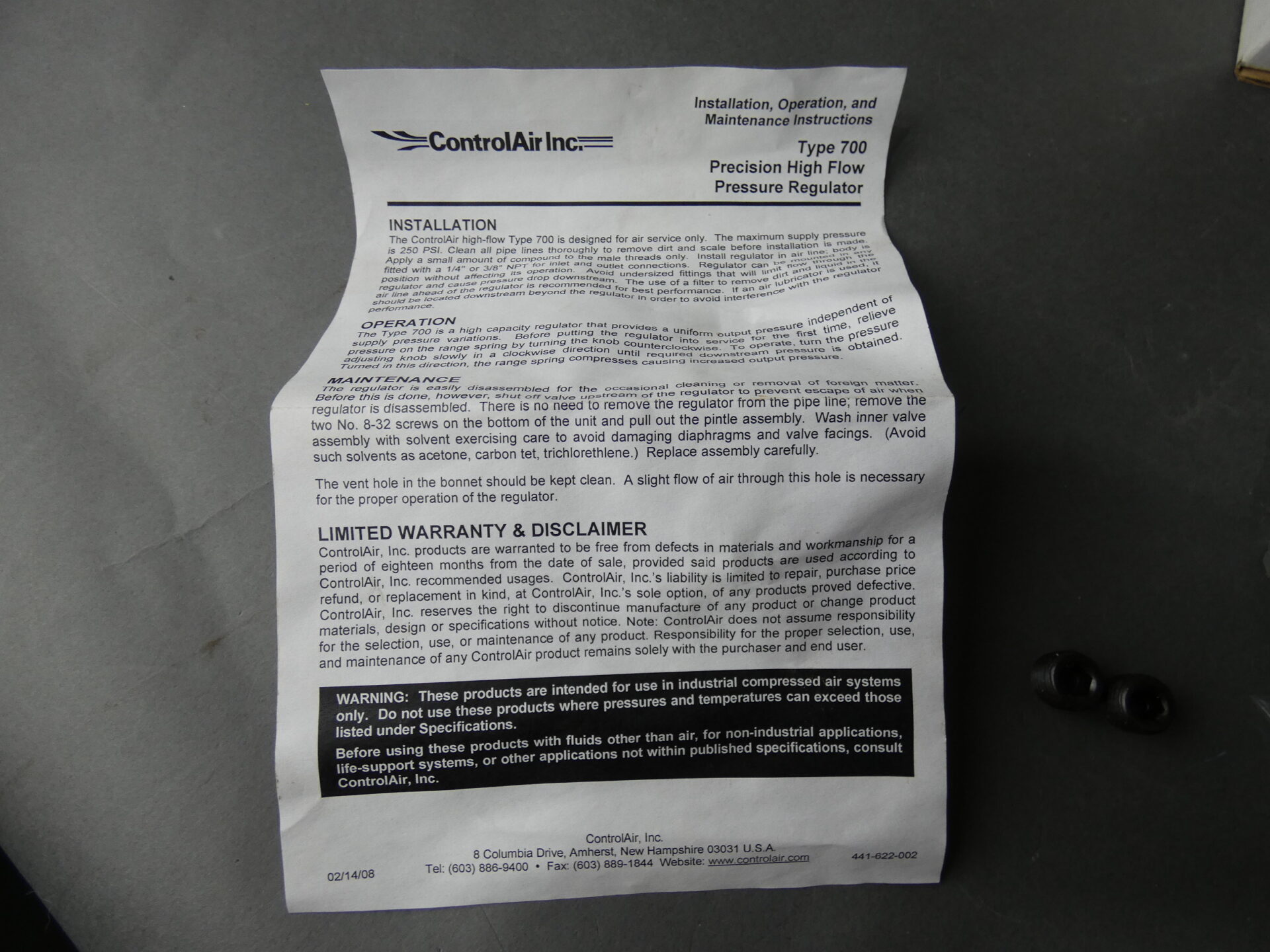 ControlAir 700-DE 1/2″ NPT 0-60PSI Pressure Regulator – GPM Surplus