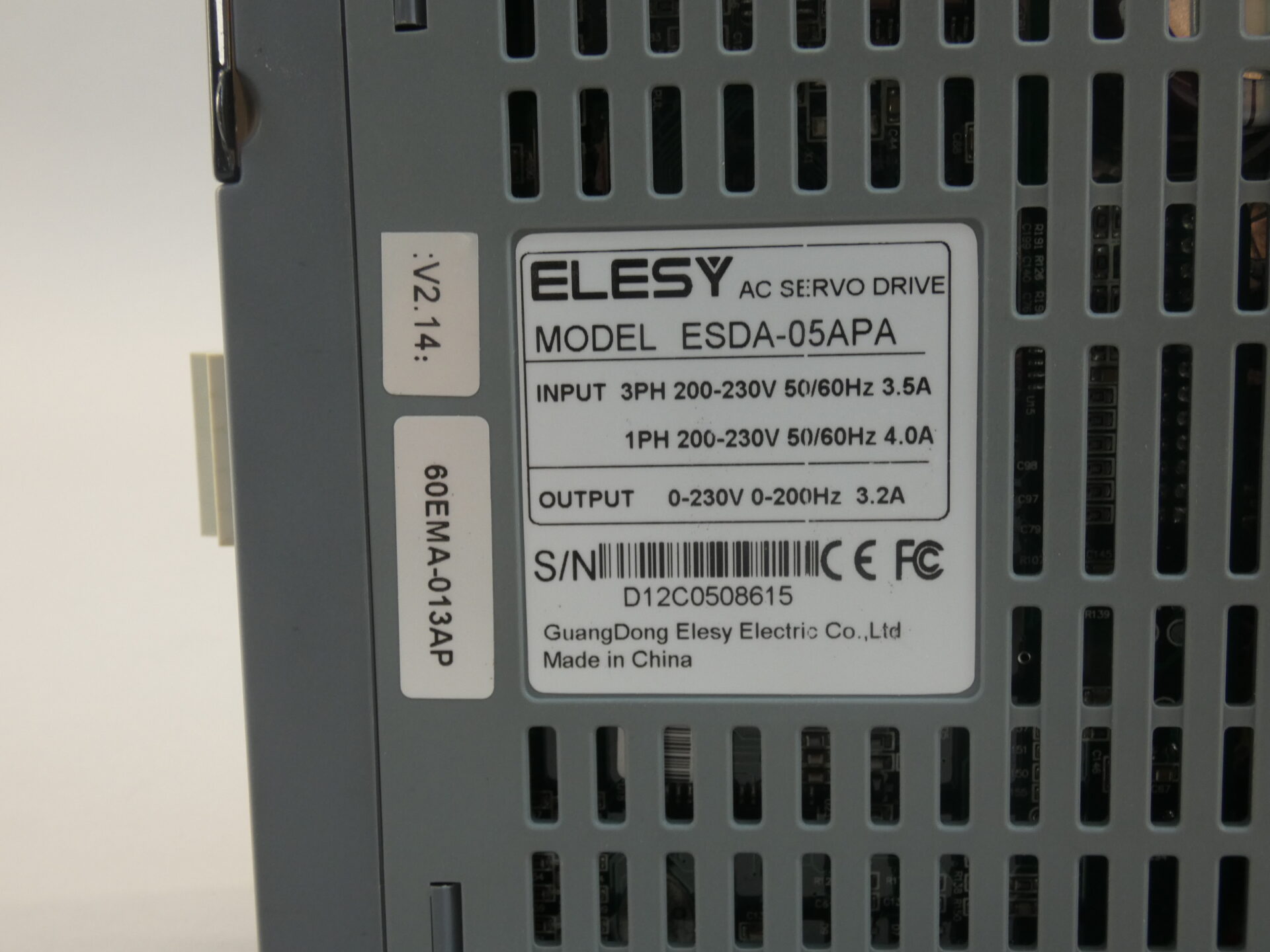 Elesy ESDA-05APA AC Servo Drive, 3PH, 200-230V, 50/60Hz, 3.5A – GPM Surplus