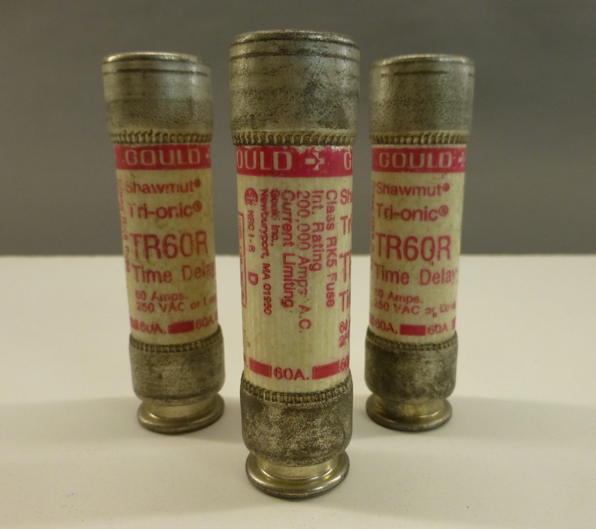 *Lot of 3* Gould Shawmut TR60R Fuses, 60A, 250V – GPM Surplus