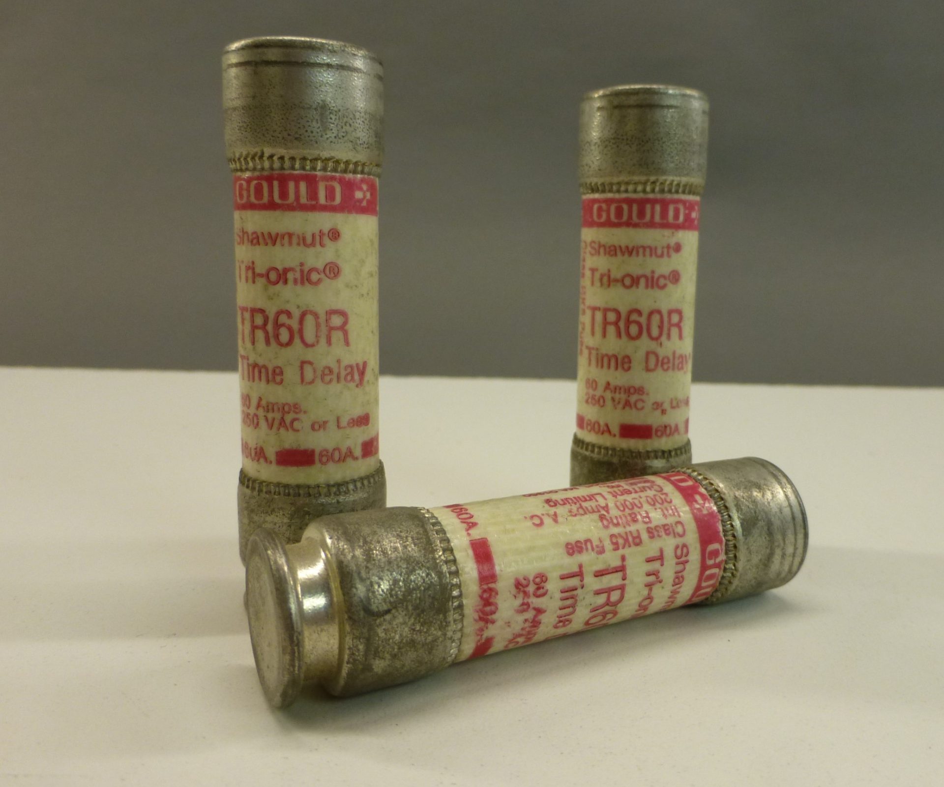 *Lot of 3* Gould Shawmut TR60R Fuses, 60A, 250V – GPM Surplus