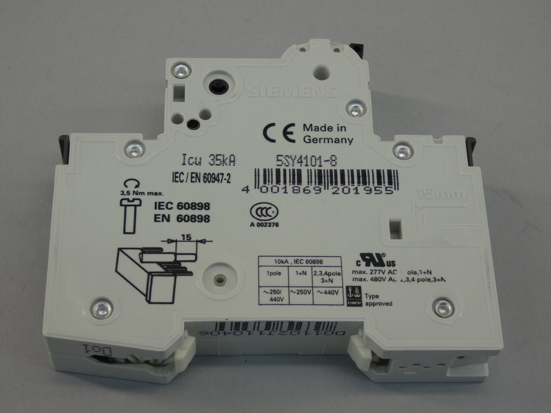 Siemens 5SY4 101-8 Miniature Circuit Breaker MCB 230/400V – GPM Surplus